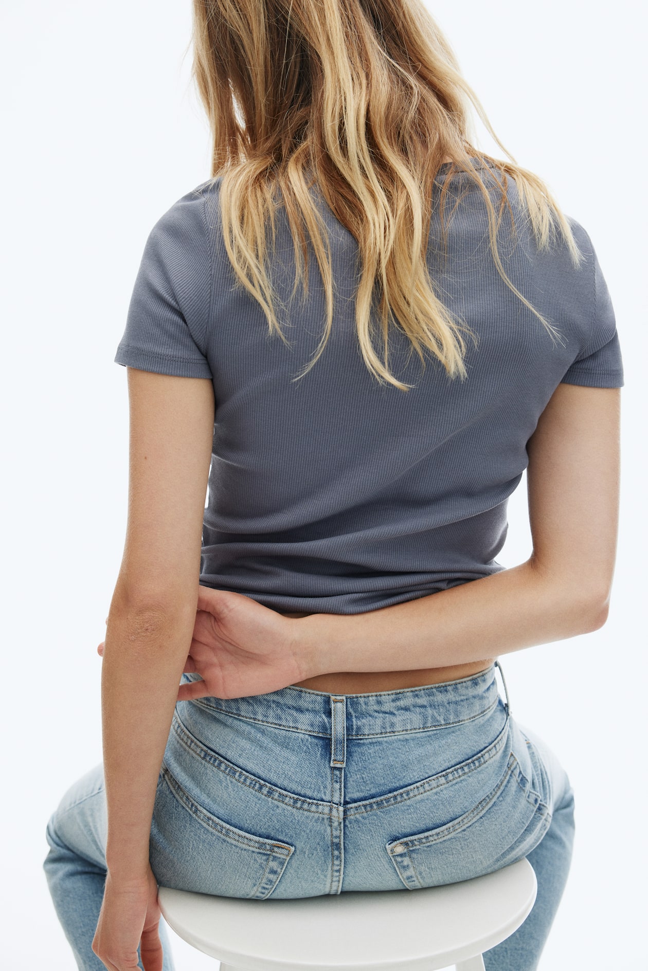 Women's Dark gray Ribbed T-Shirt | H&M CA