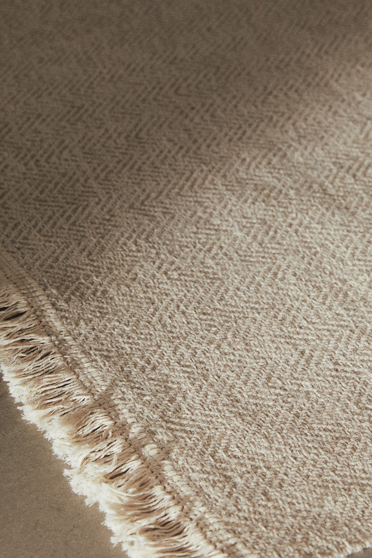Beige Cotton Runner Rug with Fringe at H&M Home | H&M US