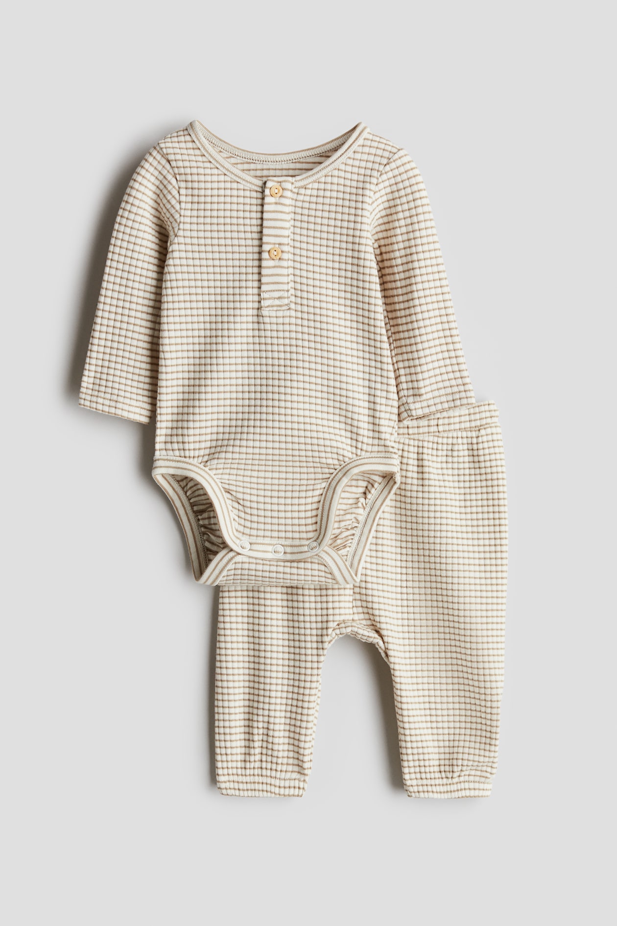 Ensemble 2 pièces avec cache-couche et pantalon - Beige/rayé - ENFANT ...