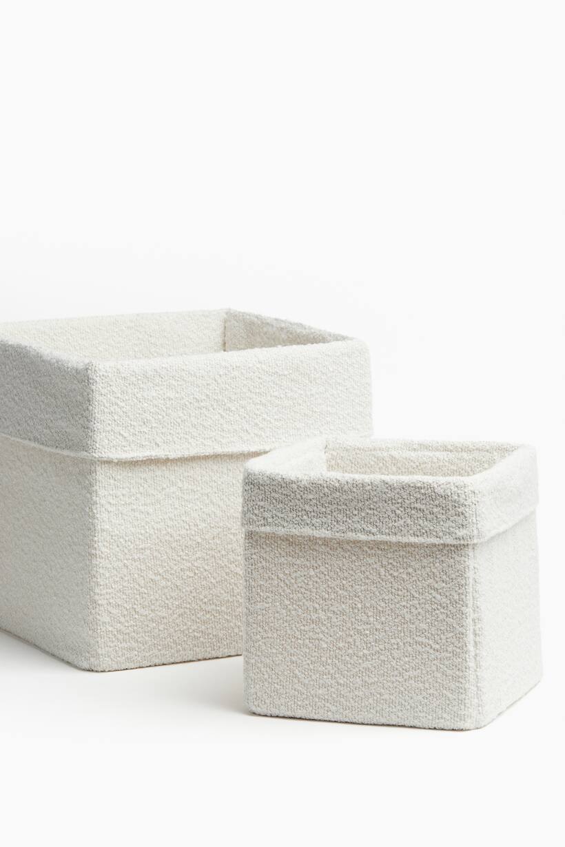 Bouclé Storage Basket - White - Home All | H&M US