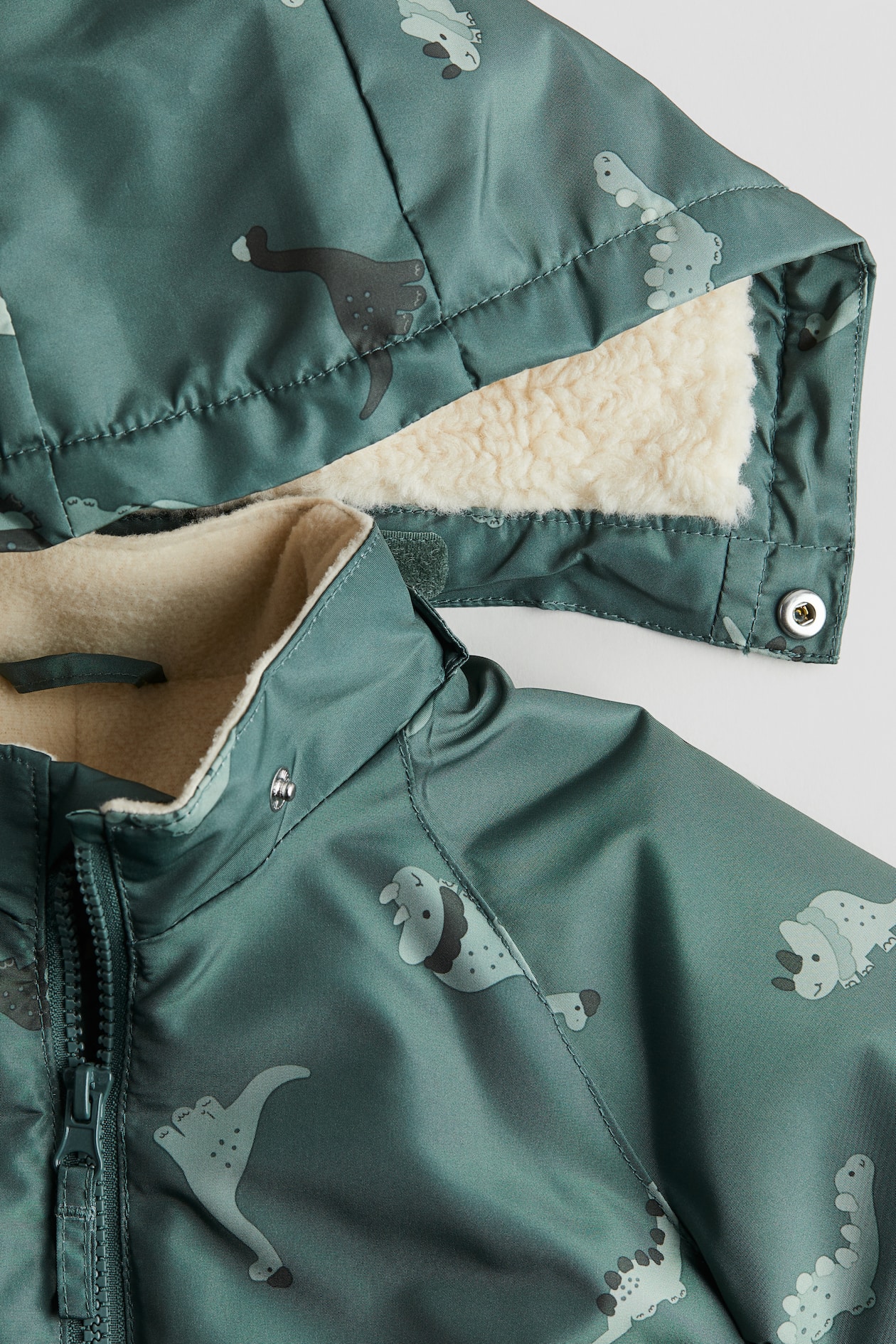 Water-repellent all-in-1 suit - Green/Dinosaurs - Kids | H&M GB