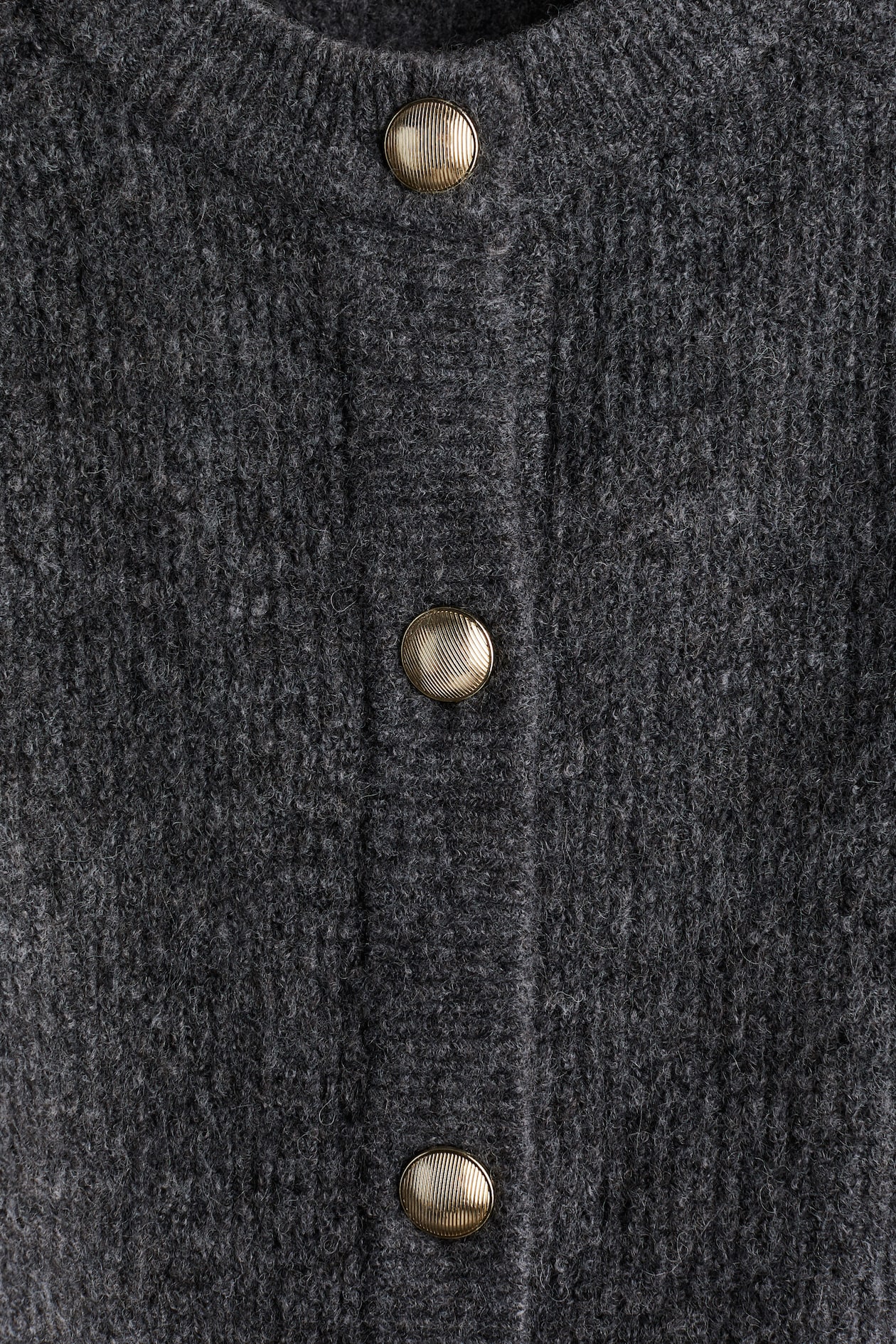 Rib-Knit Cardigan - Dark gray melange - Ladies | H&M US