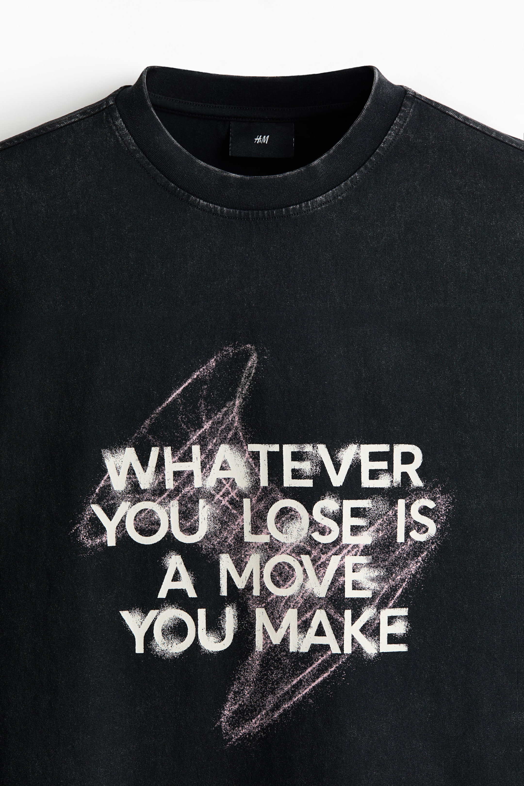 Loose Fit Long-sleeved T-shirt - Black/Whatever You Lose - Men | H&M HK