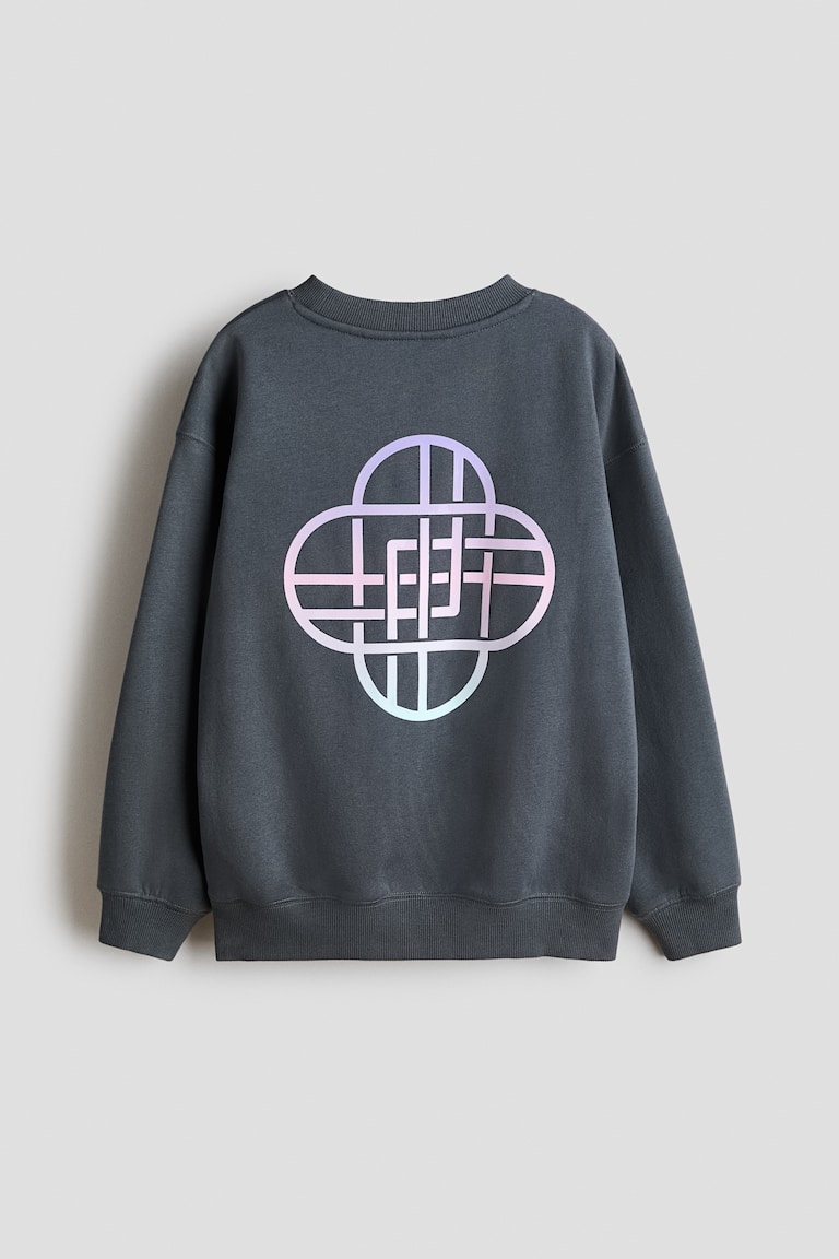 Dark gray/KPop Demon Hunters Oversized Sweatshirt with Printed Motif ...