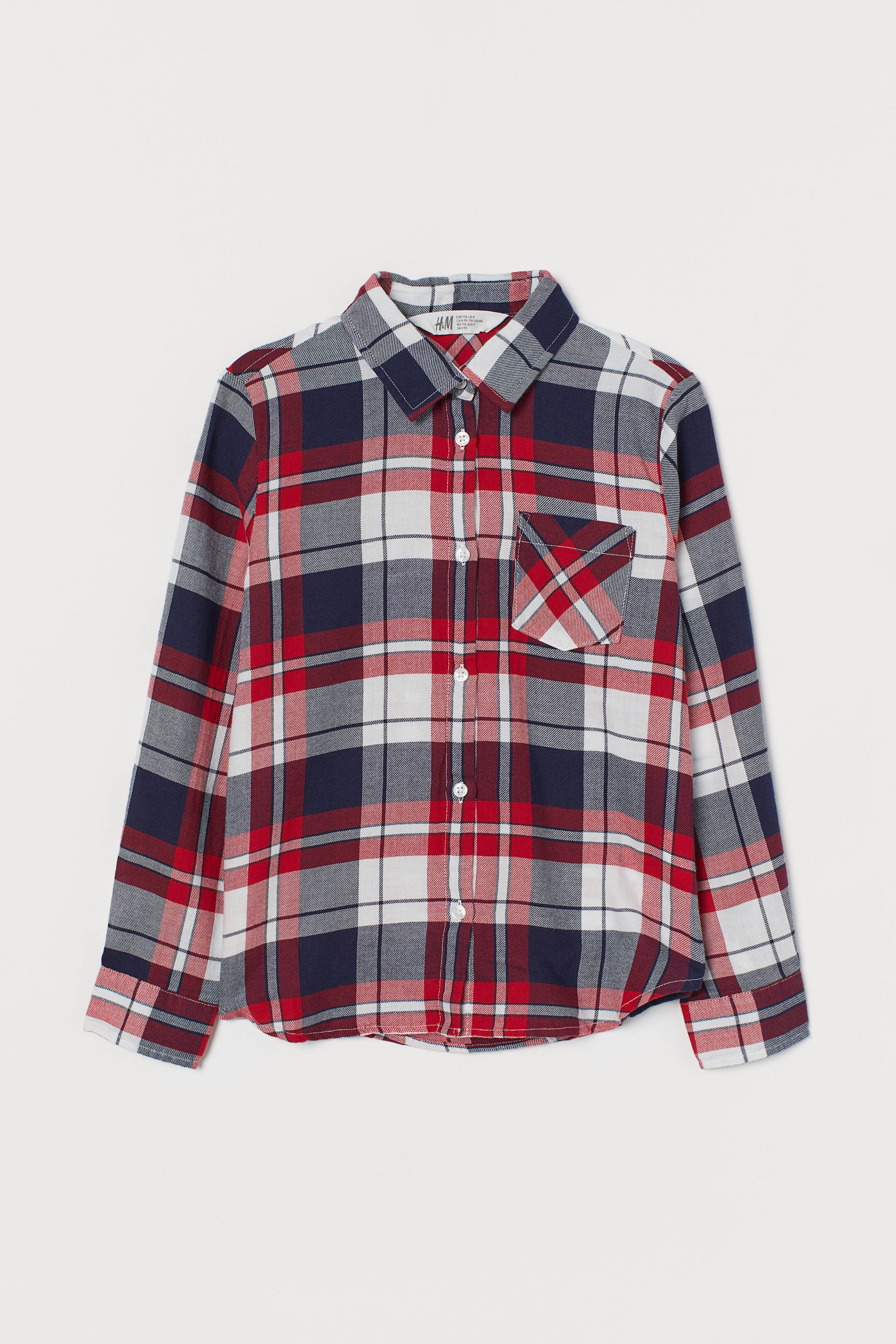 Βαμβακερό πουκάμισο - Κόκκινο/καρό - Kids | H&M GR