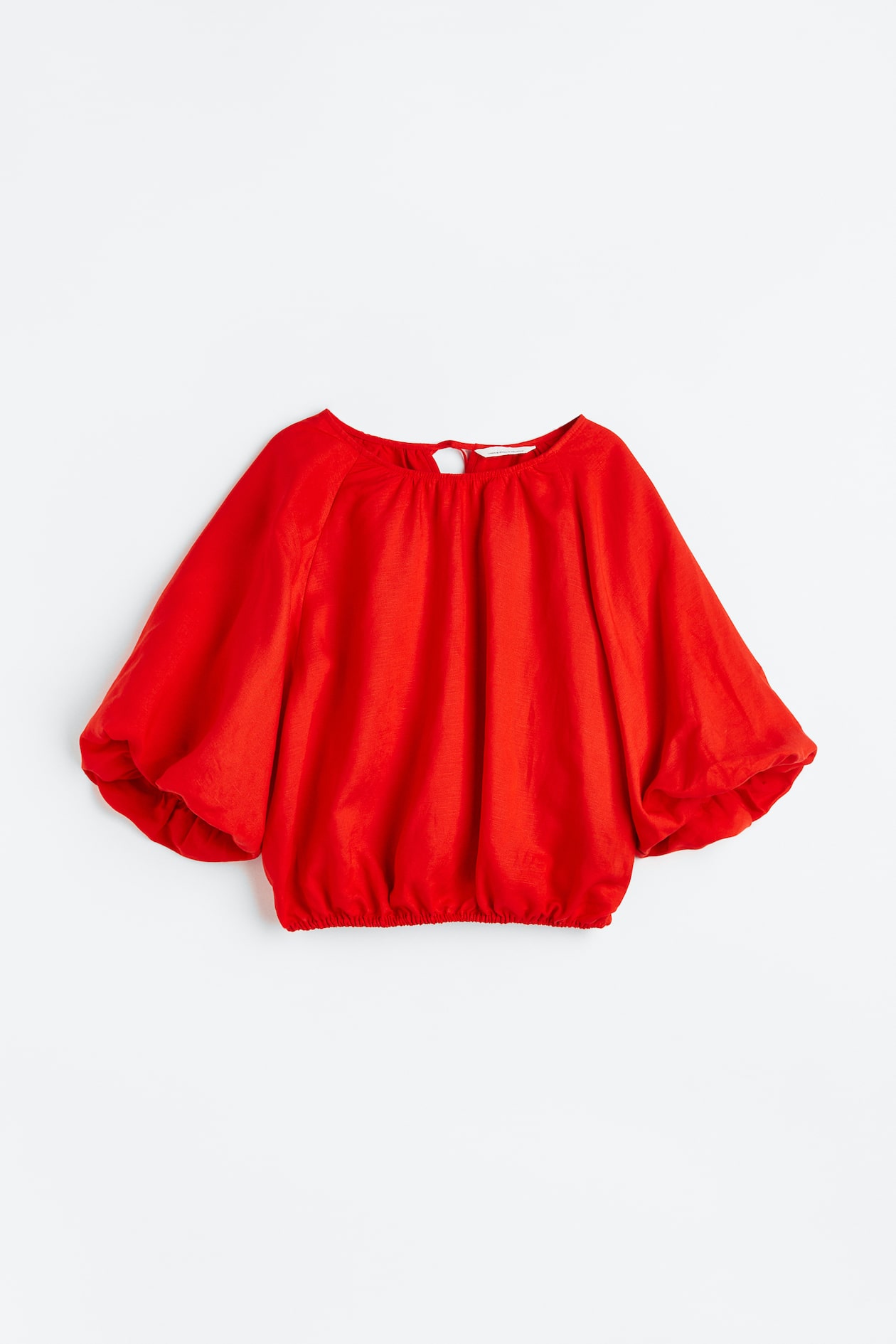 Women's Red Balloon-sleeved blouse | H&M MY