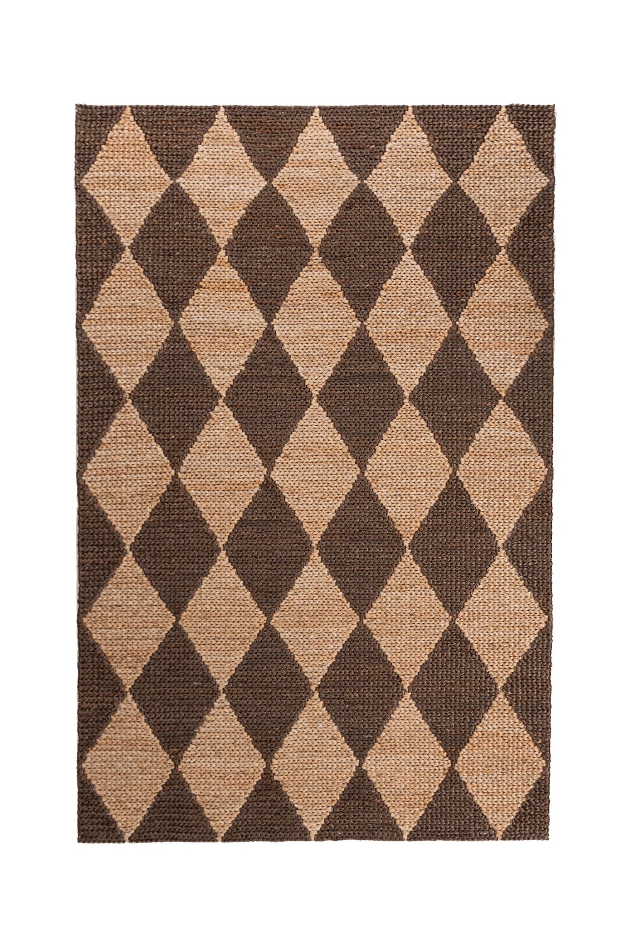 Effie Diamond Chunky Jute Tæppe - Dark Brown - Flair Rugs - Home All ...