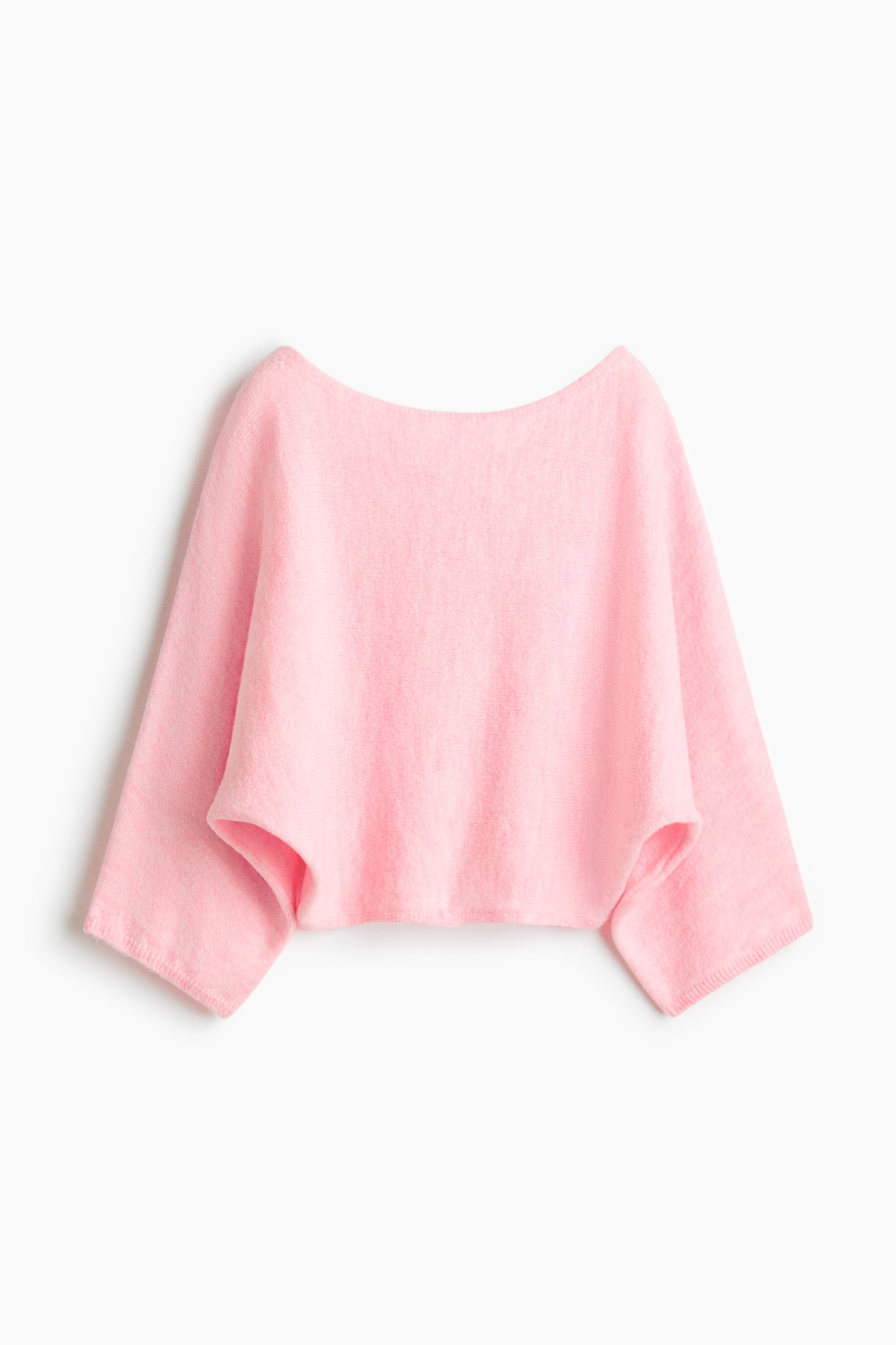 Stickad tröja med fladdermusärm - Rosa - DAM | H&M SE