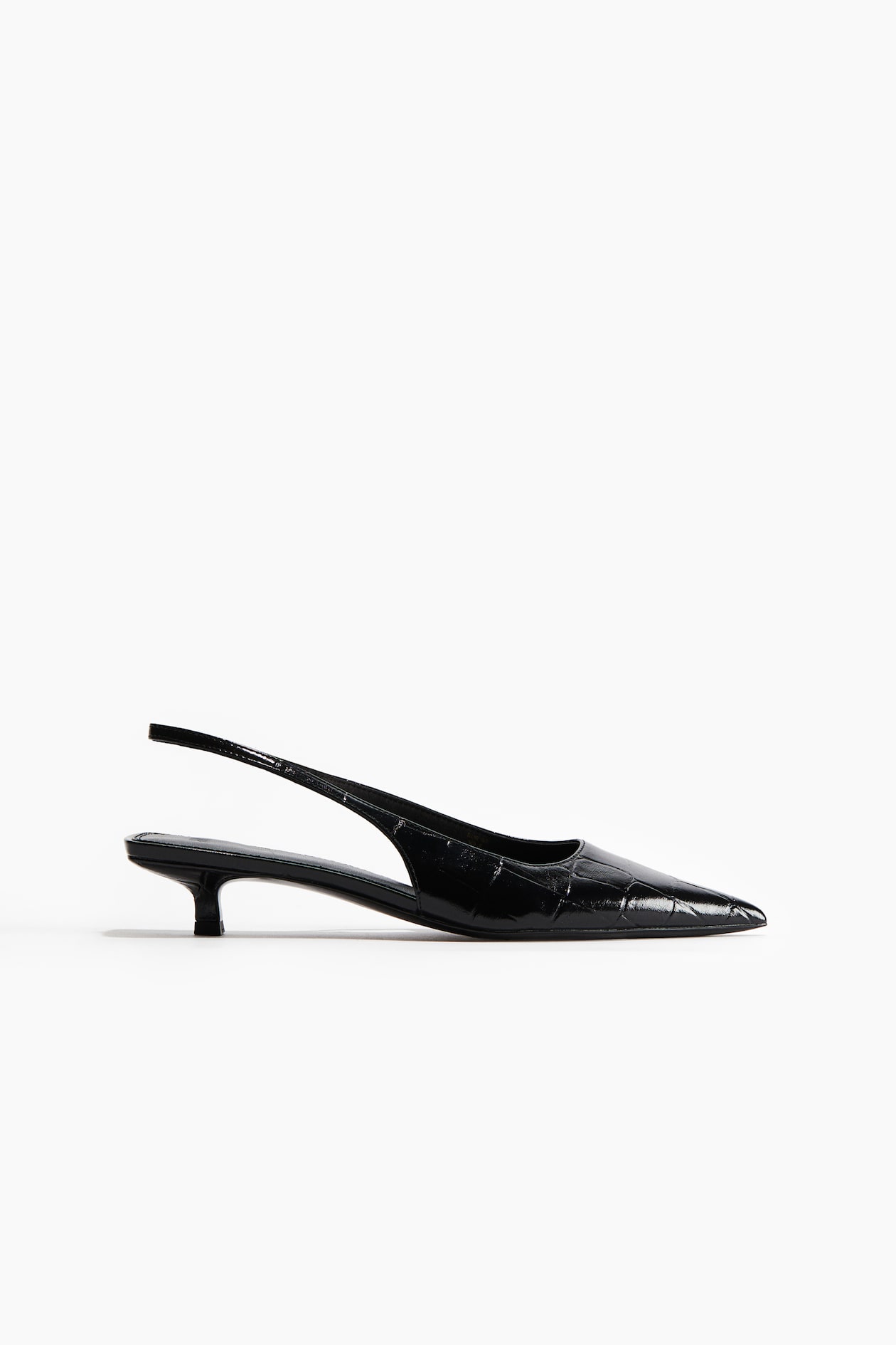 Kitten-Heeled Pointed Slingbacks - Black - Ladies | H&M US