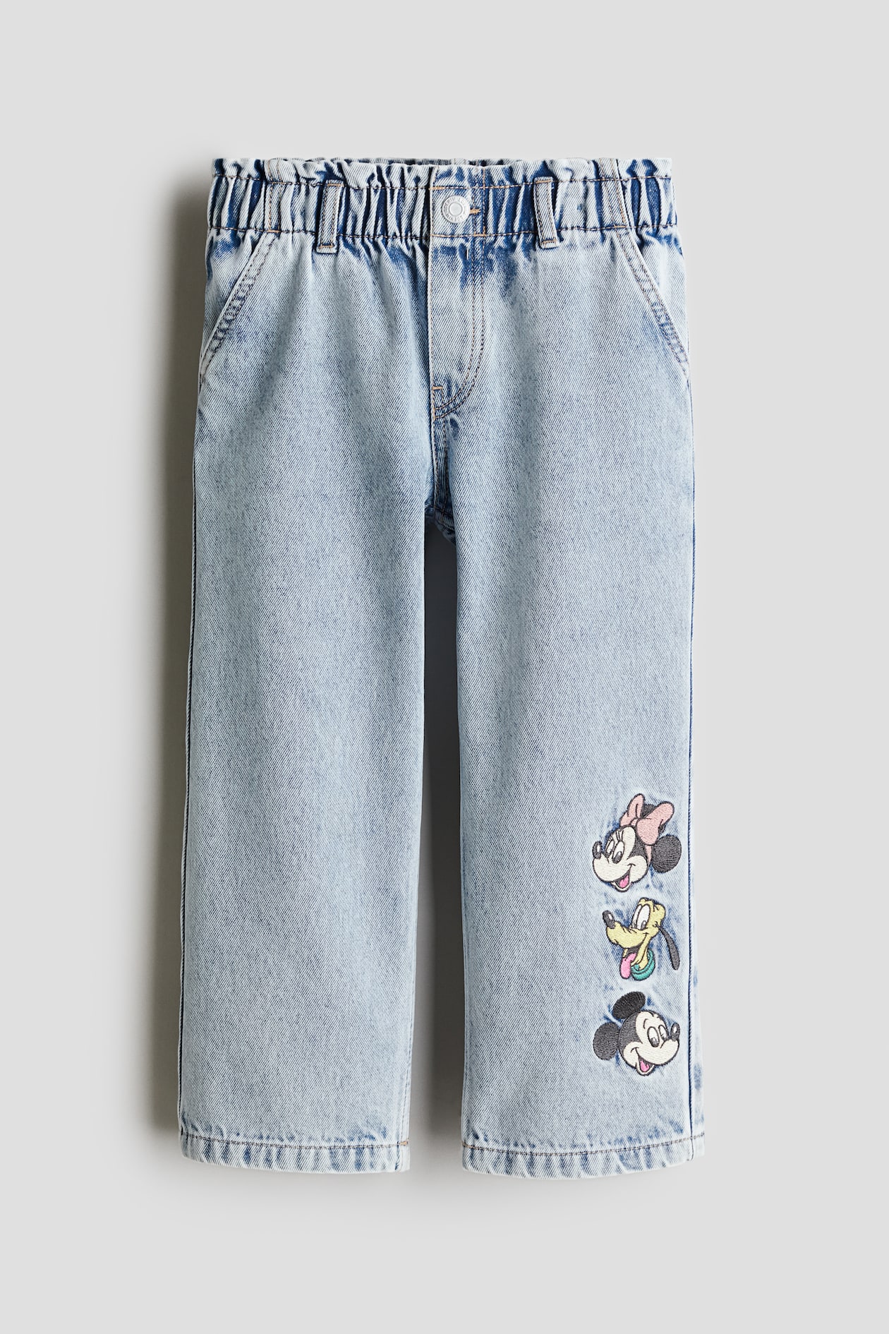Light denim blue/Minnie Mouse Motif-Detail Wide Leg Jeans for kids | H&M US