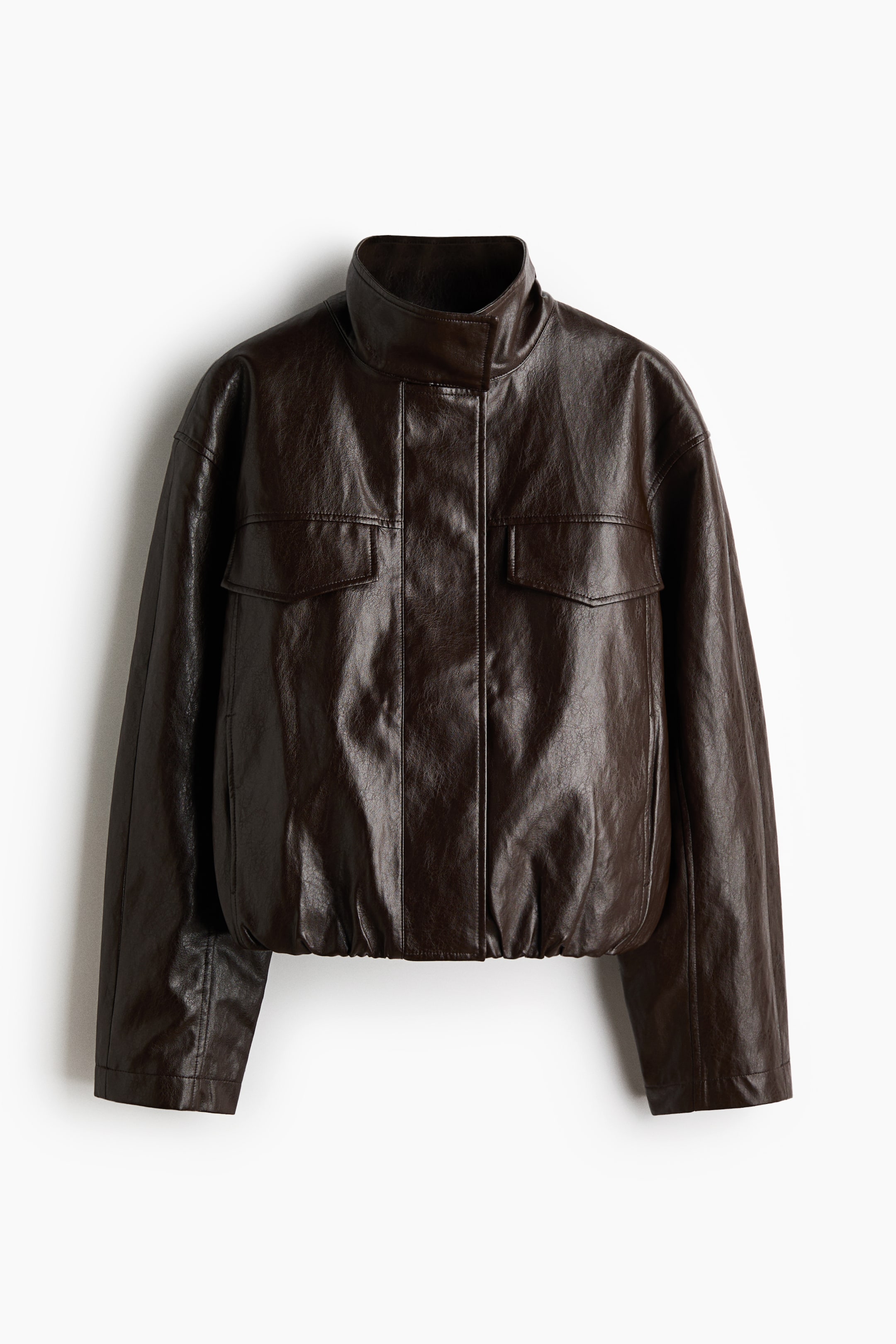 Jakke i coated kvalitet - Mørk brun - DAME | H&M NO