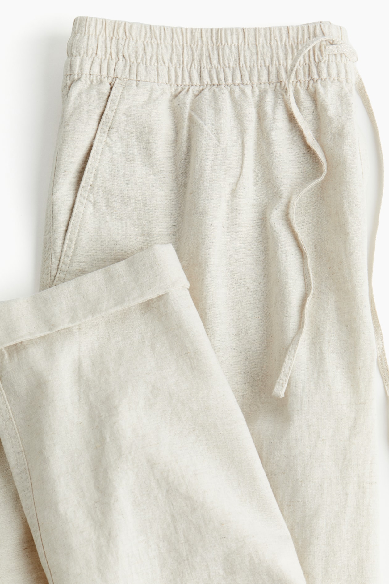 Women's Light beige Linen-blend Joggers | H&M CA