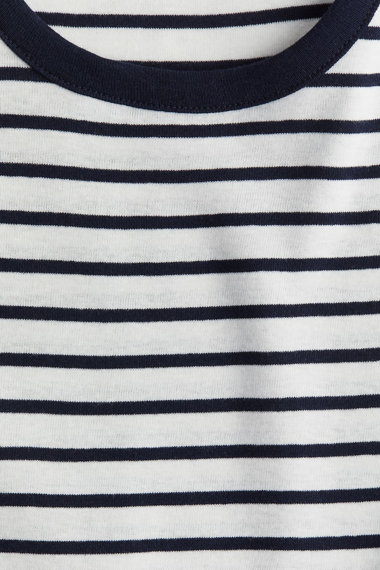 Women's White/Striped Fitted T-shirt | H&M IN