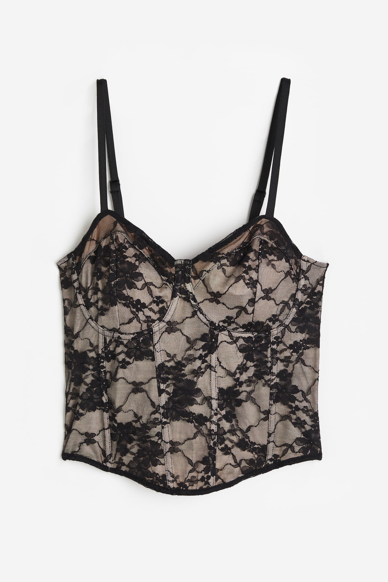 Top bustier de encaje - Negro - MUJER | H&M ES