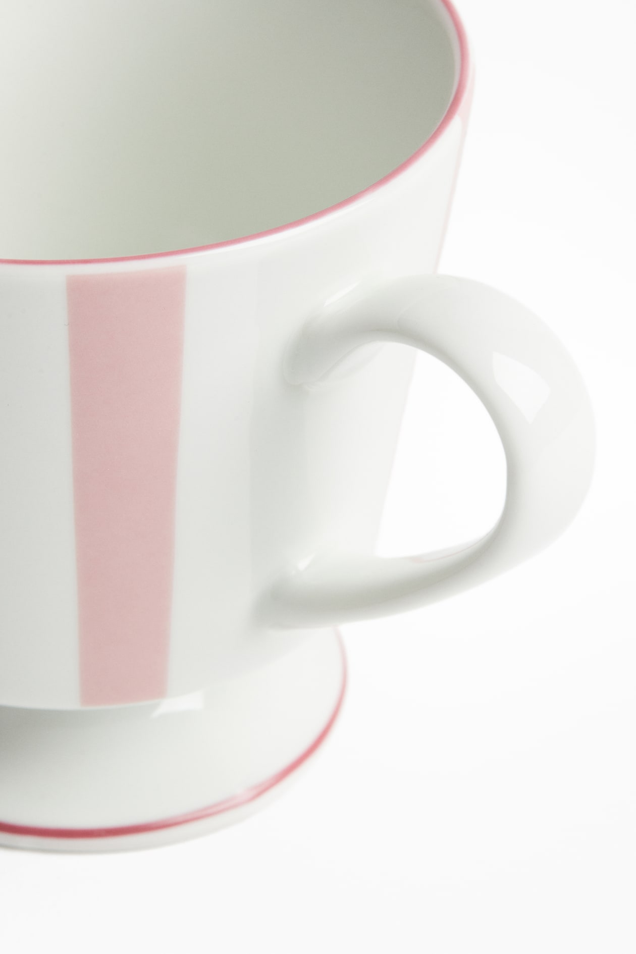 Footed Porcelain Mug - Pink/striped - Home All | H&M US