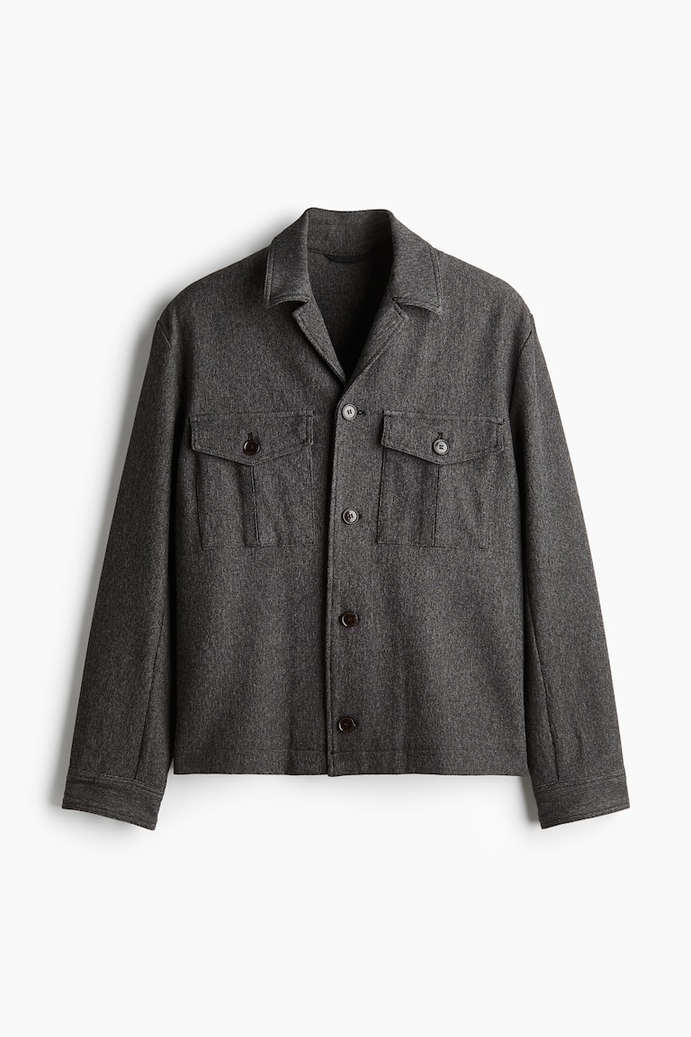 Regular Fit Twill Shacket - Dark gray - Men | H&M US