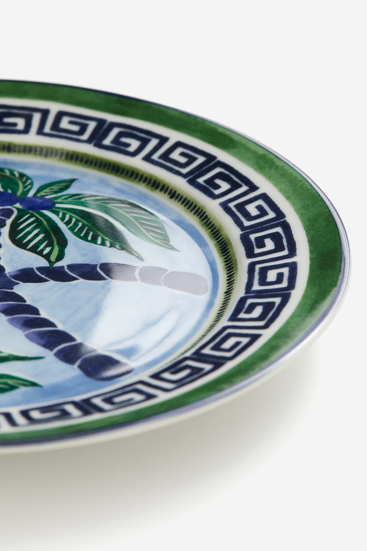 Medium-sized Porcelain Plate - Dark blue/green - Home All | H&M US