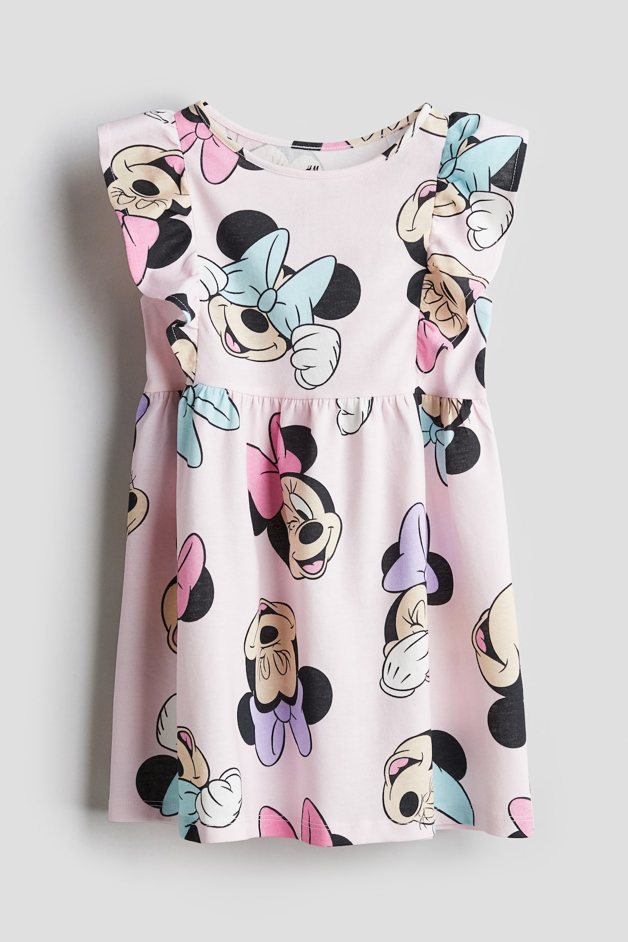 Flounce-trimmed Jersey Dress - Light pink/Minnie Mouse - Kids | H&M US