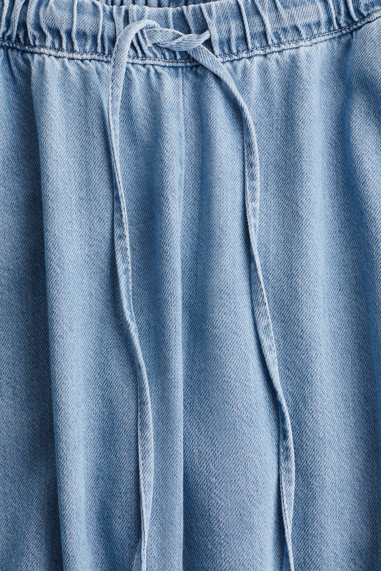 MAMA Denim Drawstring Pants - Light denim blue - Ladies | H&M US