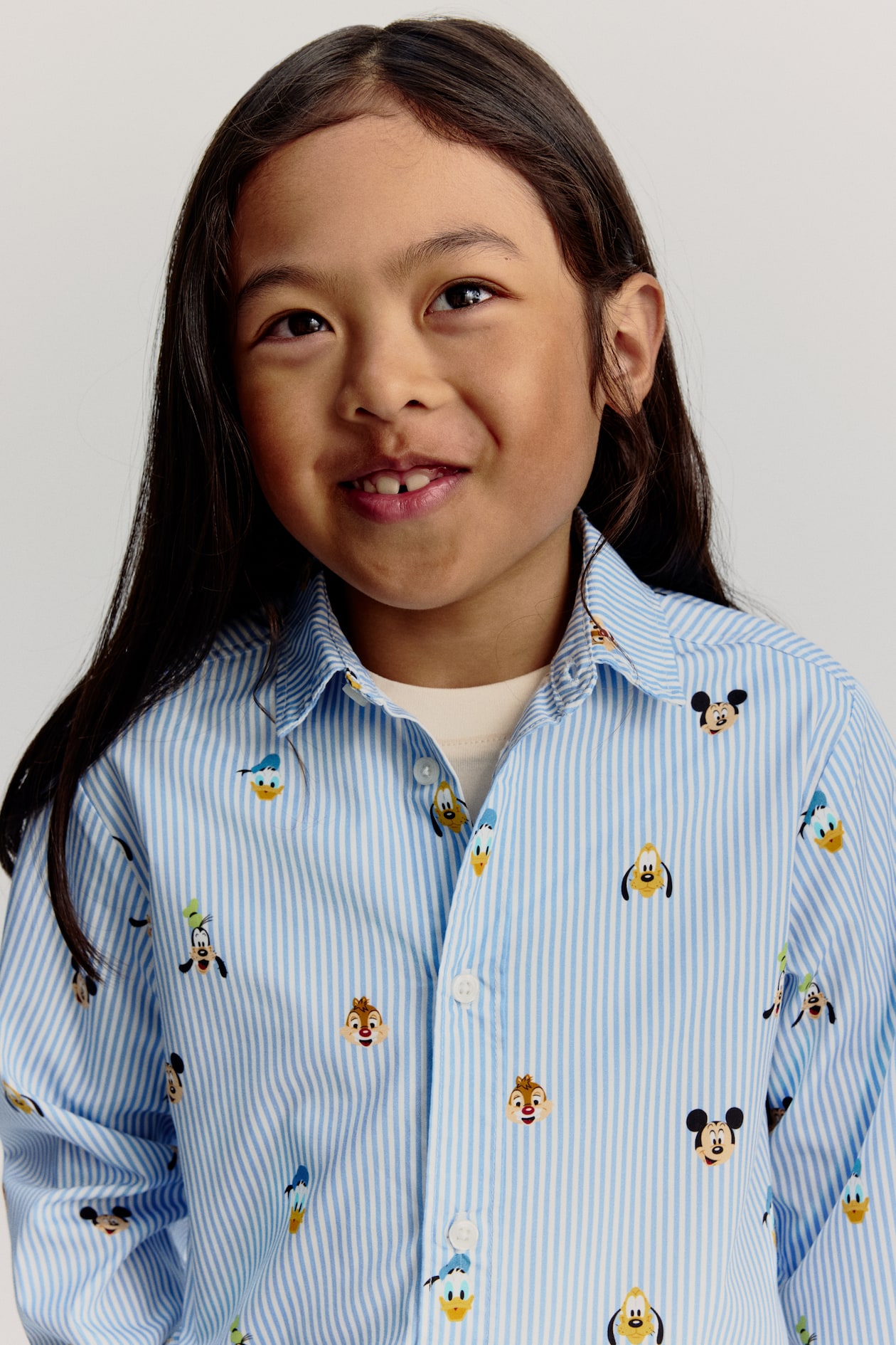 Printed cotton shirt - Light blue/Mickey Mouse - Kids | H&M MY