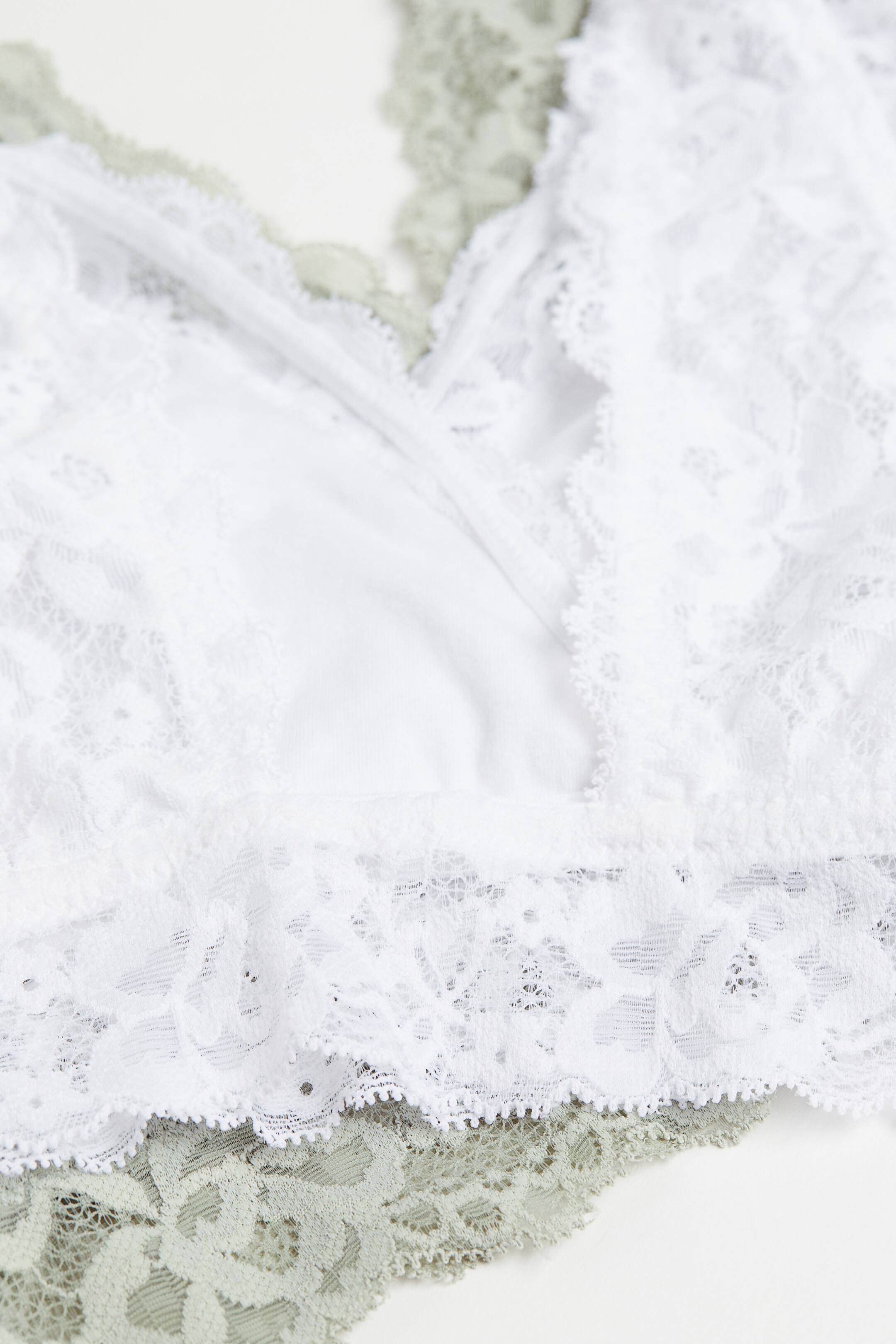 MAMA 2-pack lace nursing bras - Light turquoise/White - Ladies | H&M IE