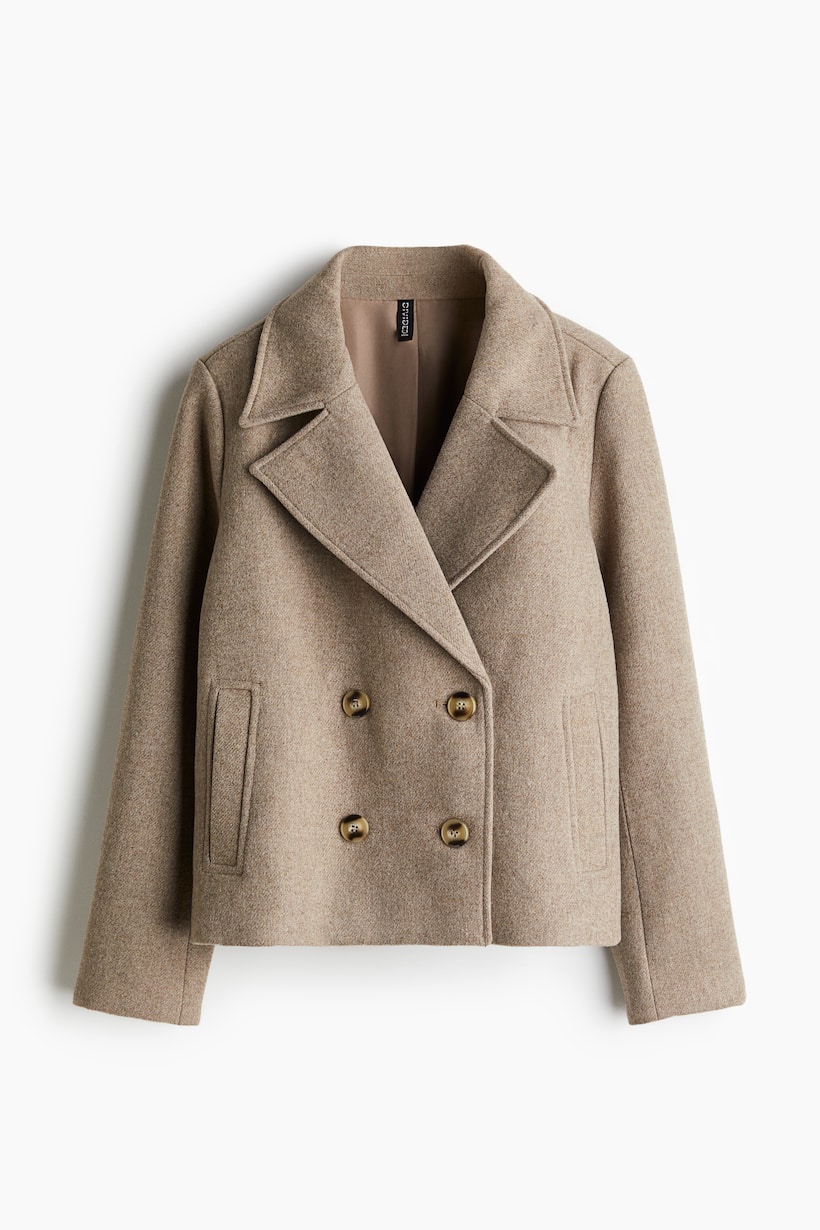 Short Pea Coat - Taupe melange - Ladies | H&M US