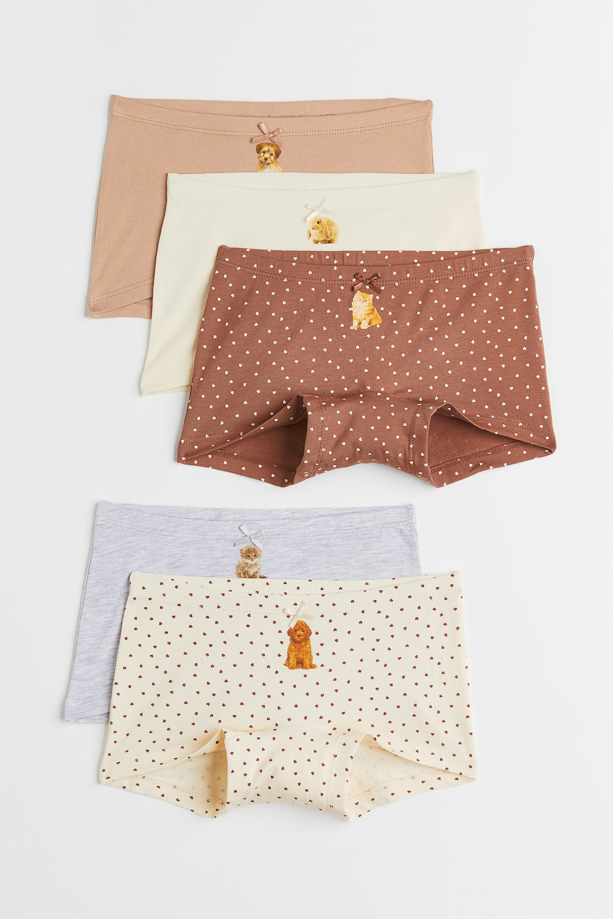 5-pack boxer briefs - Dark beige/Spotted - Kids | H&M GB