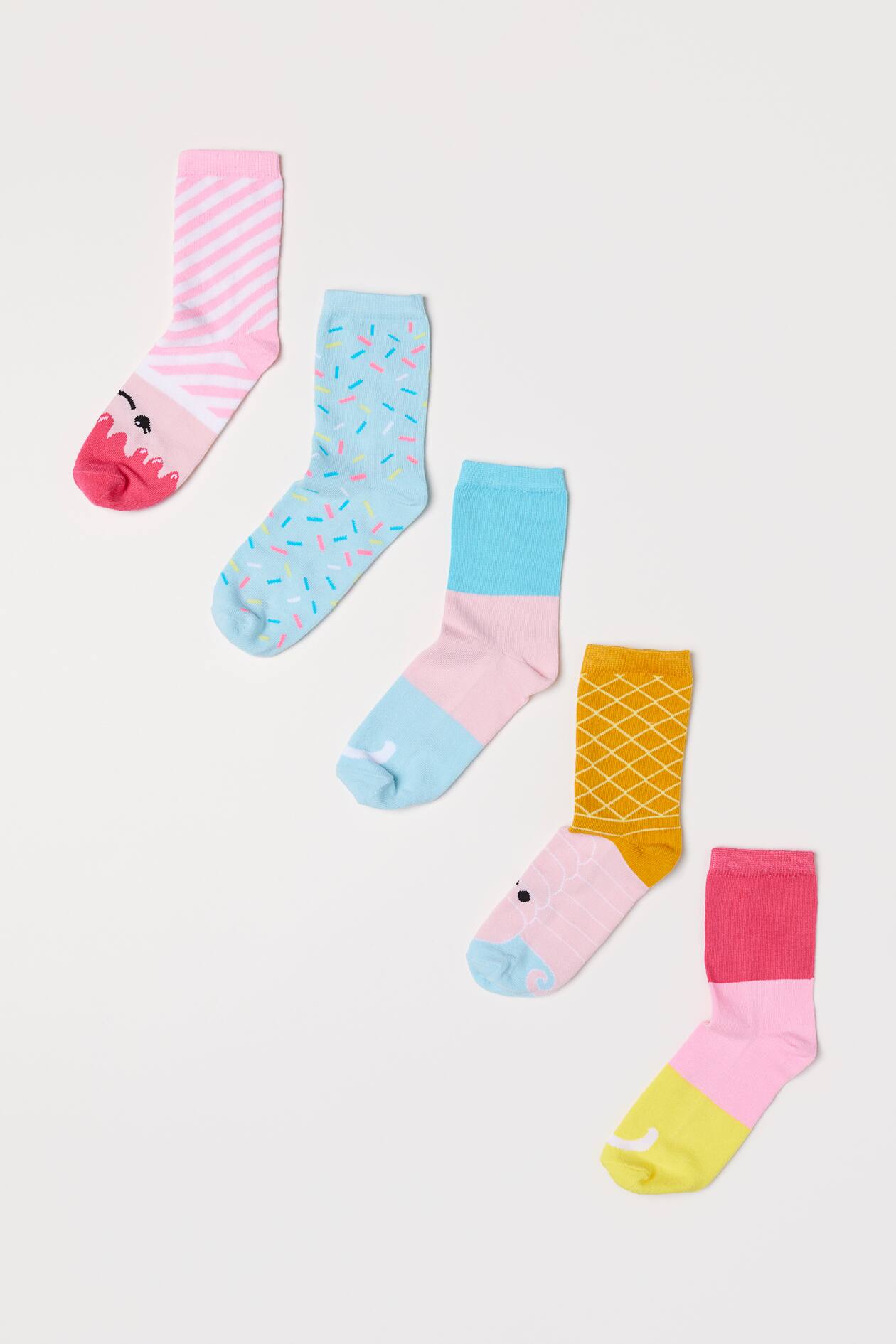 Light turquoise/ice cream 5-pack Socks for kids | H&M US