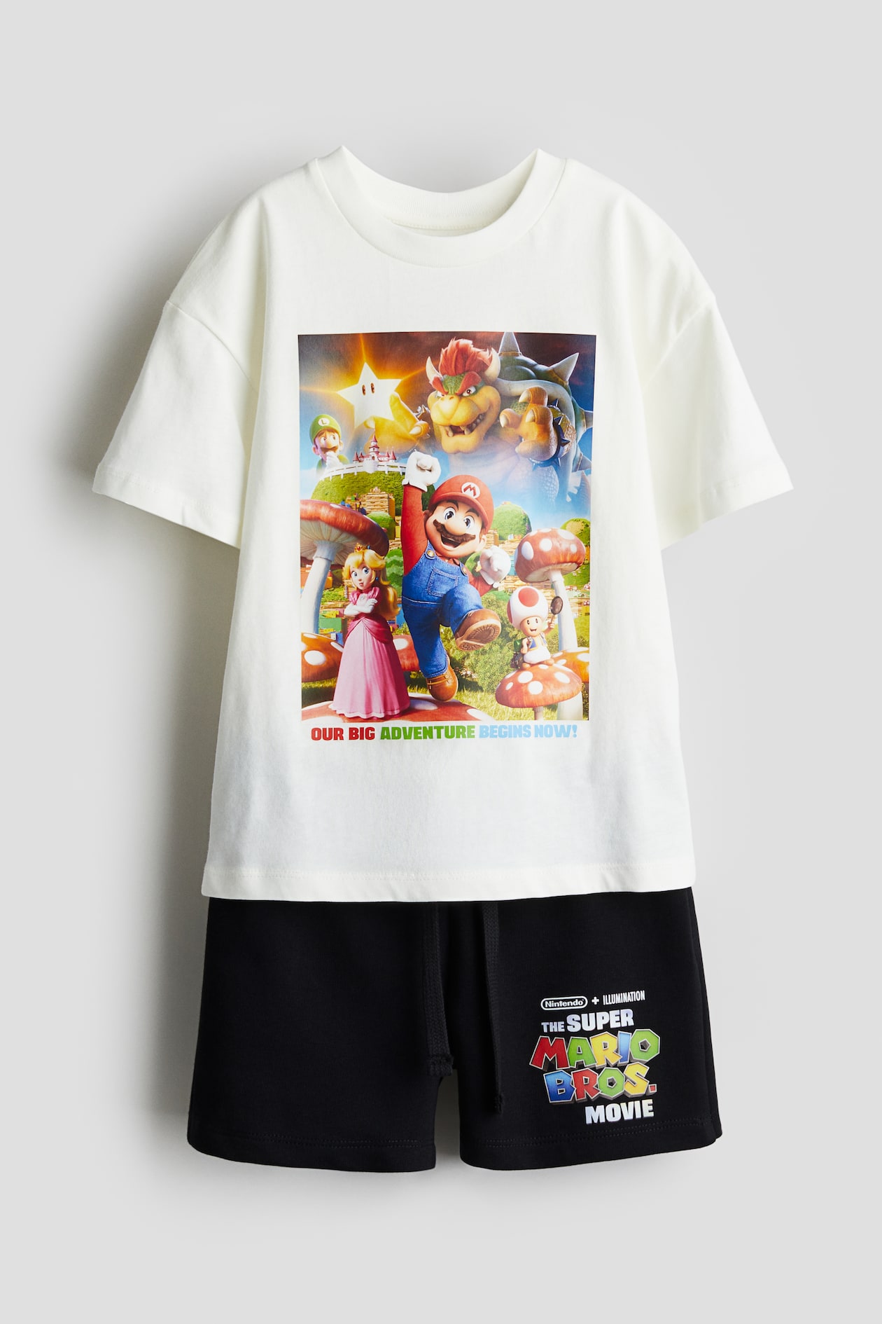 2-piece Printed Set - Black/Super Mario - Kids | H&M CA