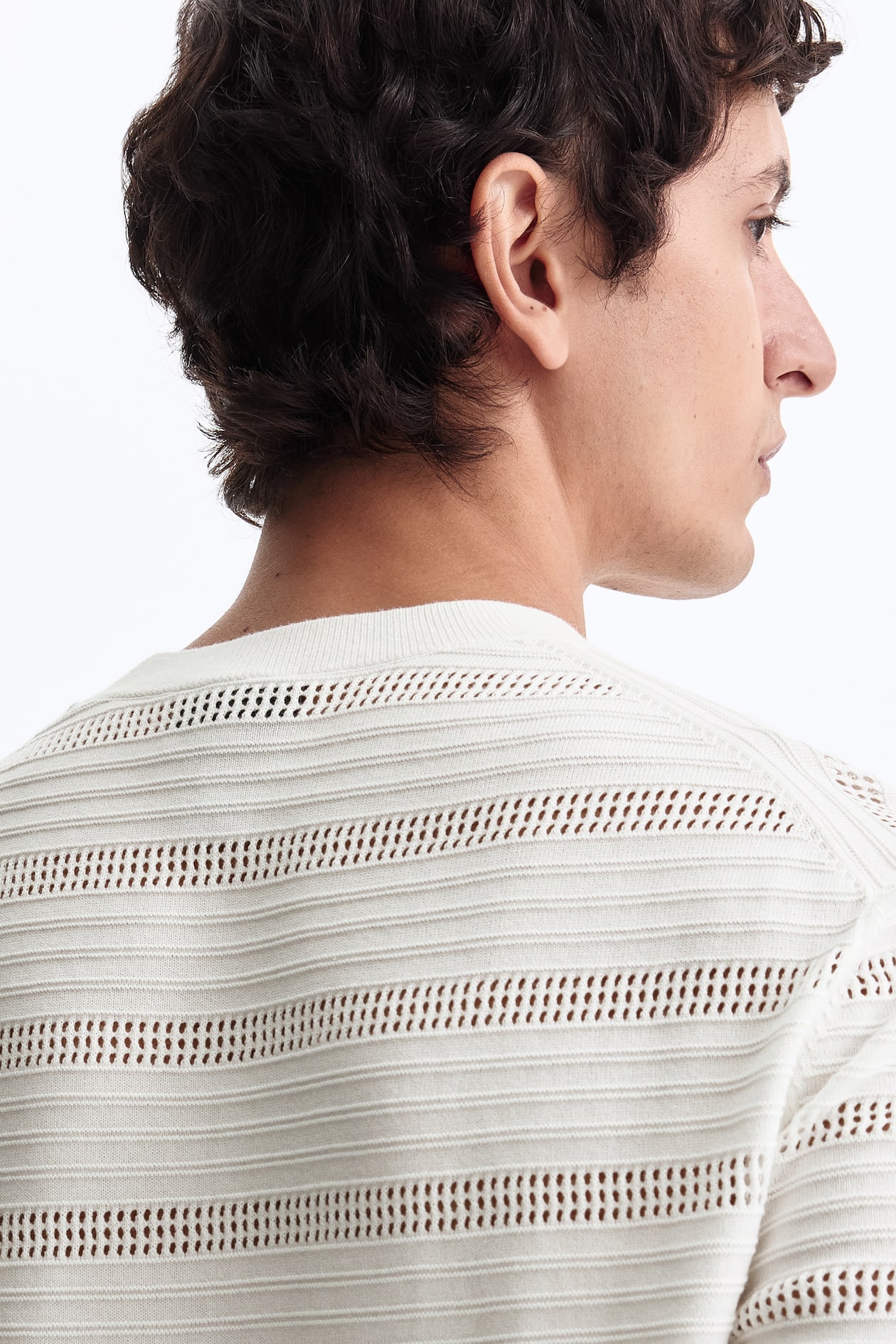 Playera Slim Fit tejida - Crema - Men | H&M MX
