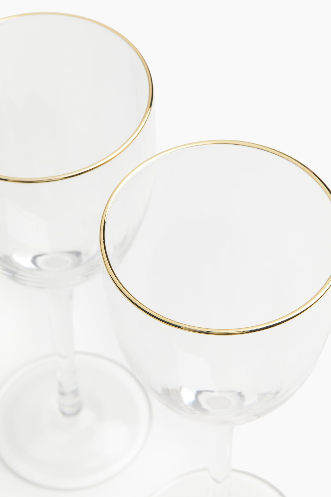 2-pack Wine Glasses - Clear glass/gold-colored - Home All | H&M US
