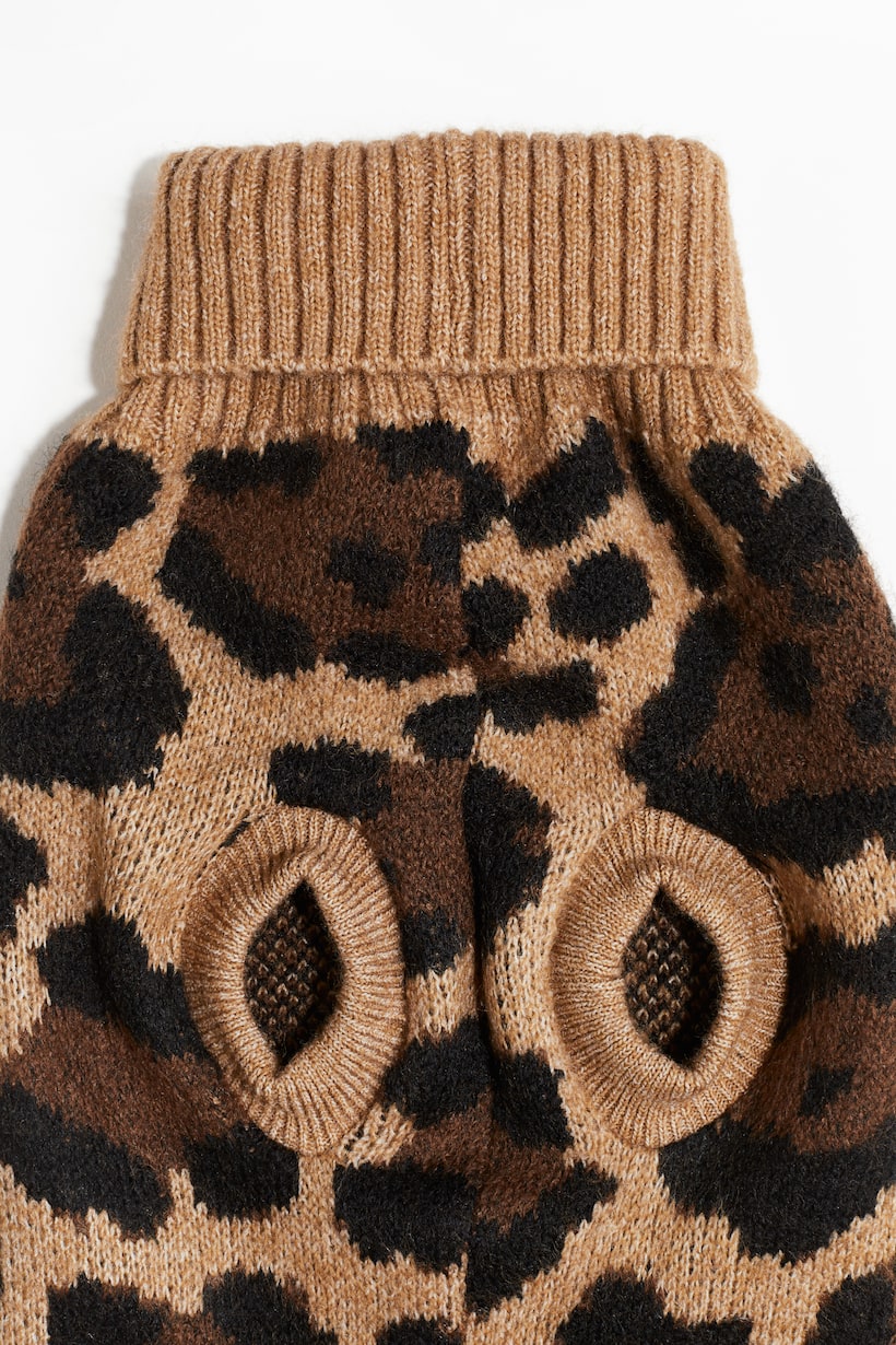 Suéter para perro en jacquard - Beige/Diseño de leopardo - Men | H&M MX