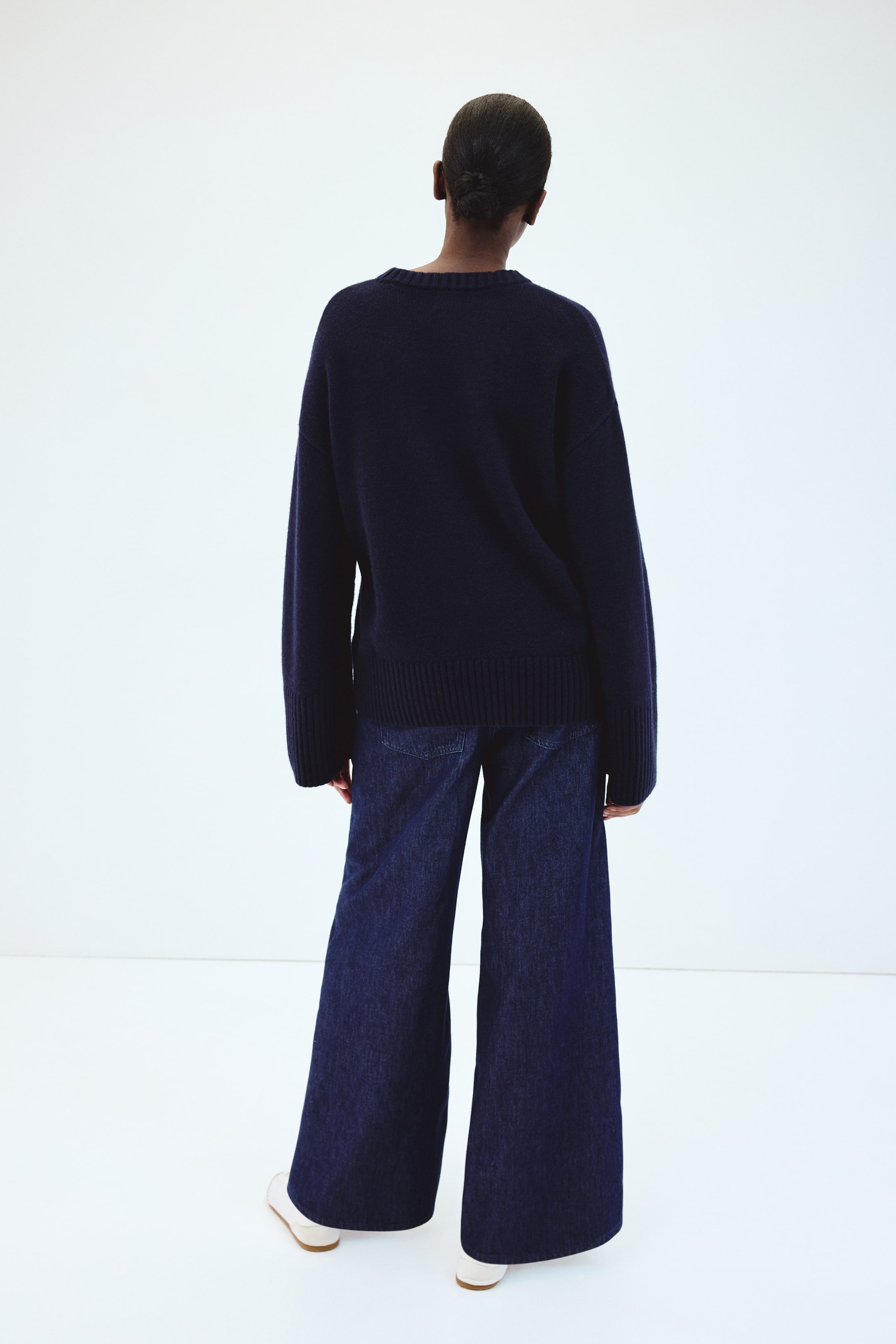 MAMA Wide Low Jeans - Mørk denimblå - DAME | H&M DK