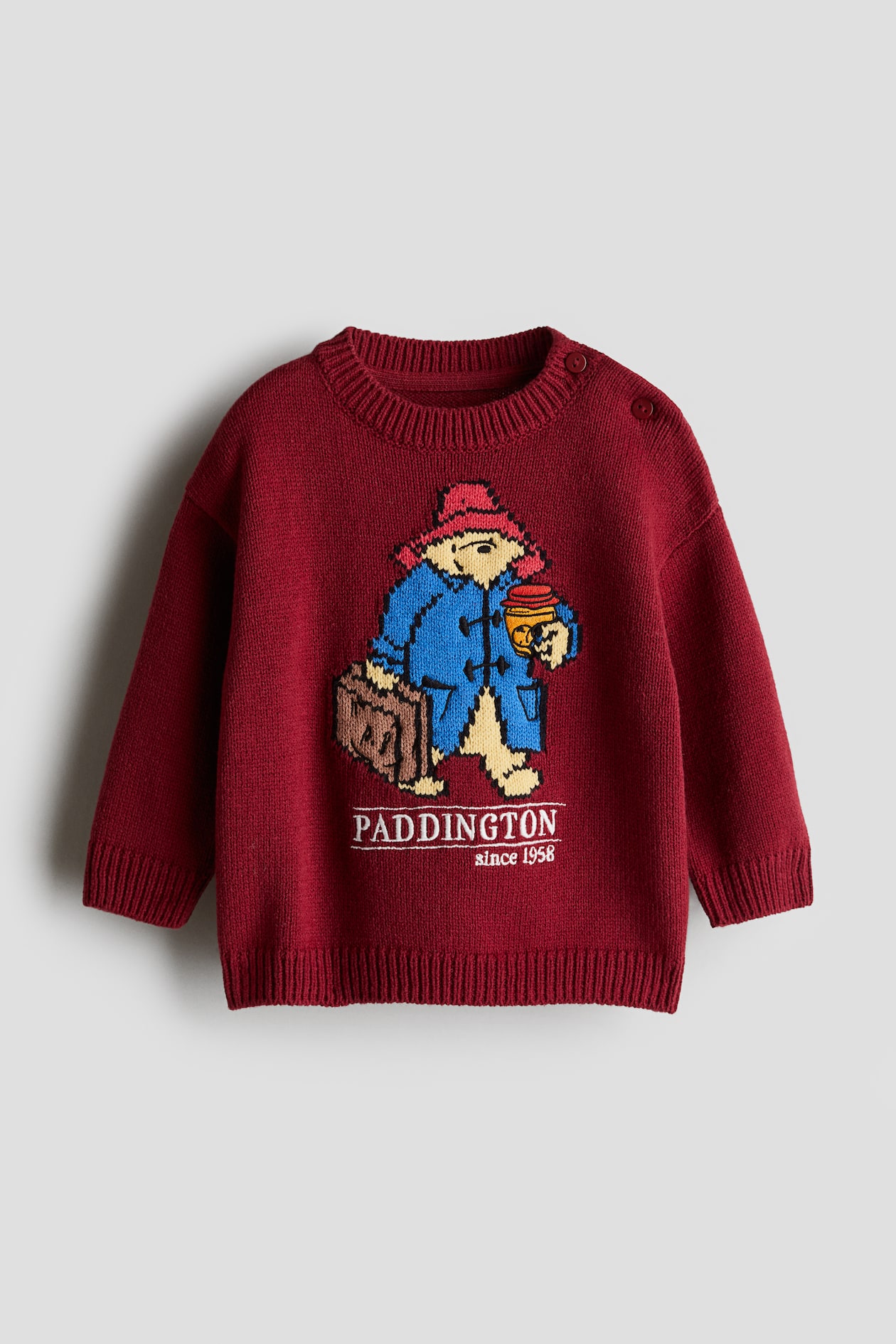 Red/Paddington Bear Jacquard-Knit Sweater for kids | H&M US