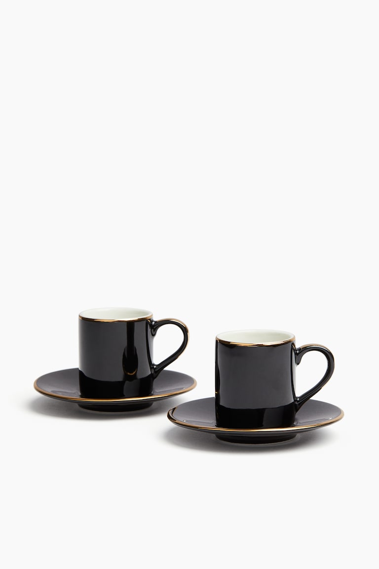 Black 2-pack Espresso Cup and Saucer at H&M Home | H&M US