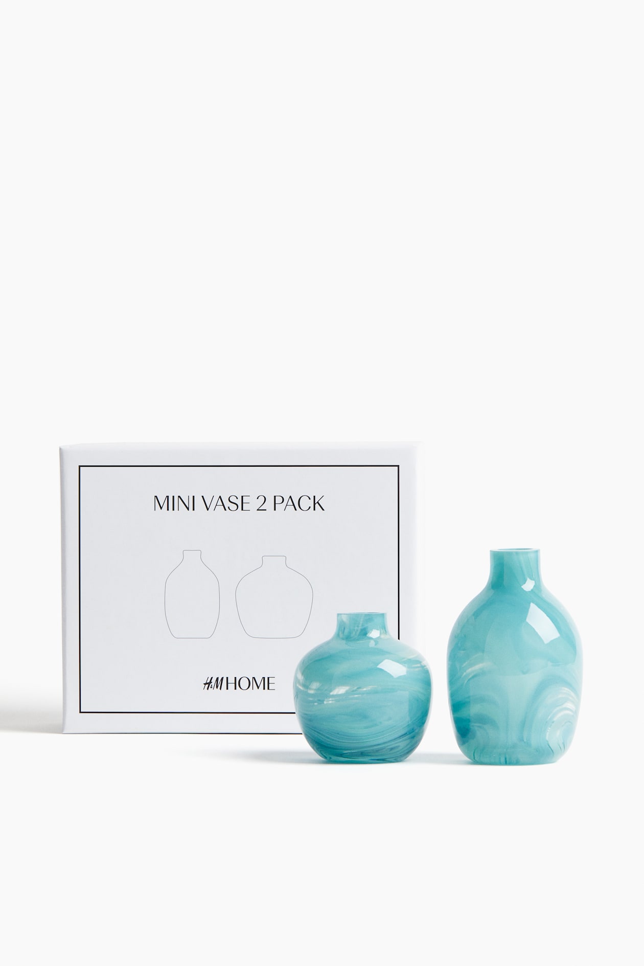 2-pack mini glass vases - Turquoise/Patterned - Home All | H&M GB