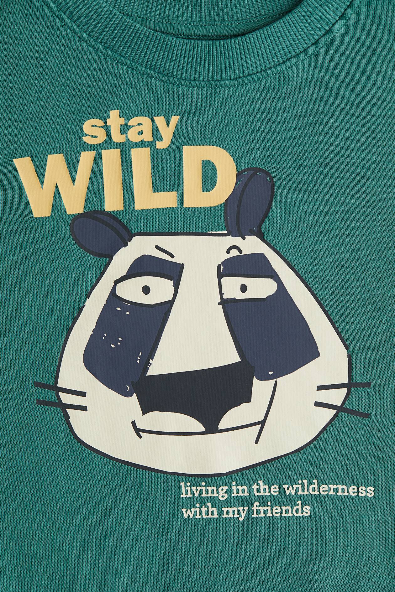 Green/Stay Wild Sweatshirt for kids | H&M US