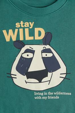 Sweatshirt - Green/Stay Wild - Kids | H&M US