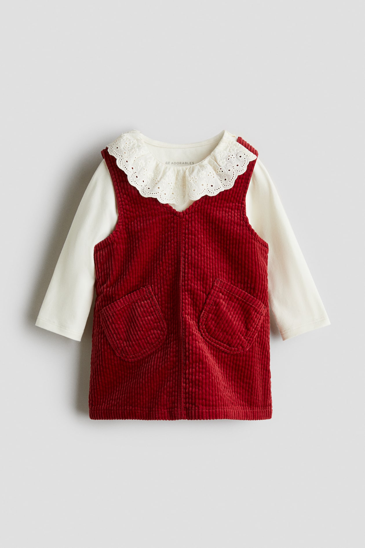 2-piece dress and top set - Red/White - Kids | H&M GB