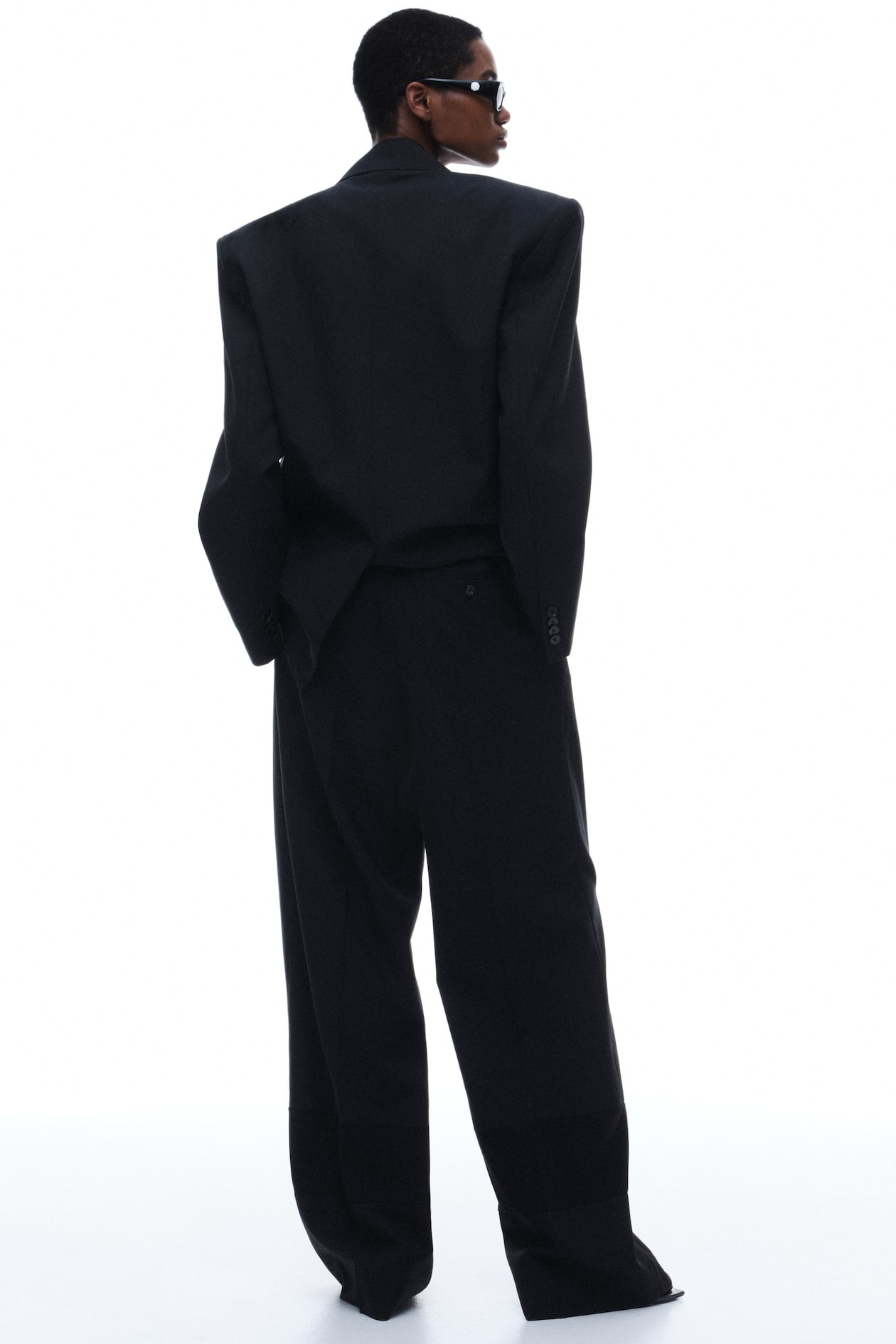 Tailored Wool Pants - Black - Ladies | H&M CA