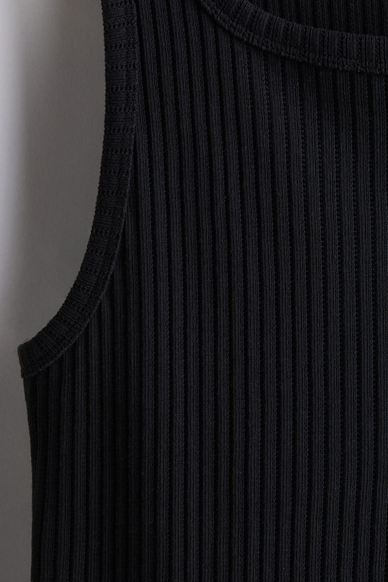 Slim-Fit Ribbed Tank Top - Black - Men | H&M US