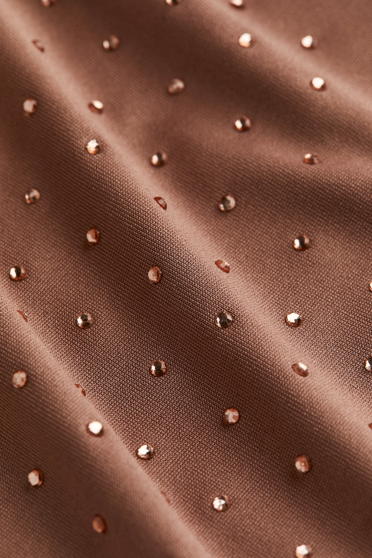 Rhinestone-embellished top - Dark beige - Ladies | H&M IN