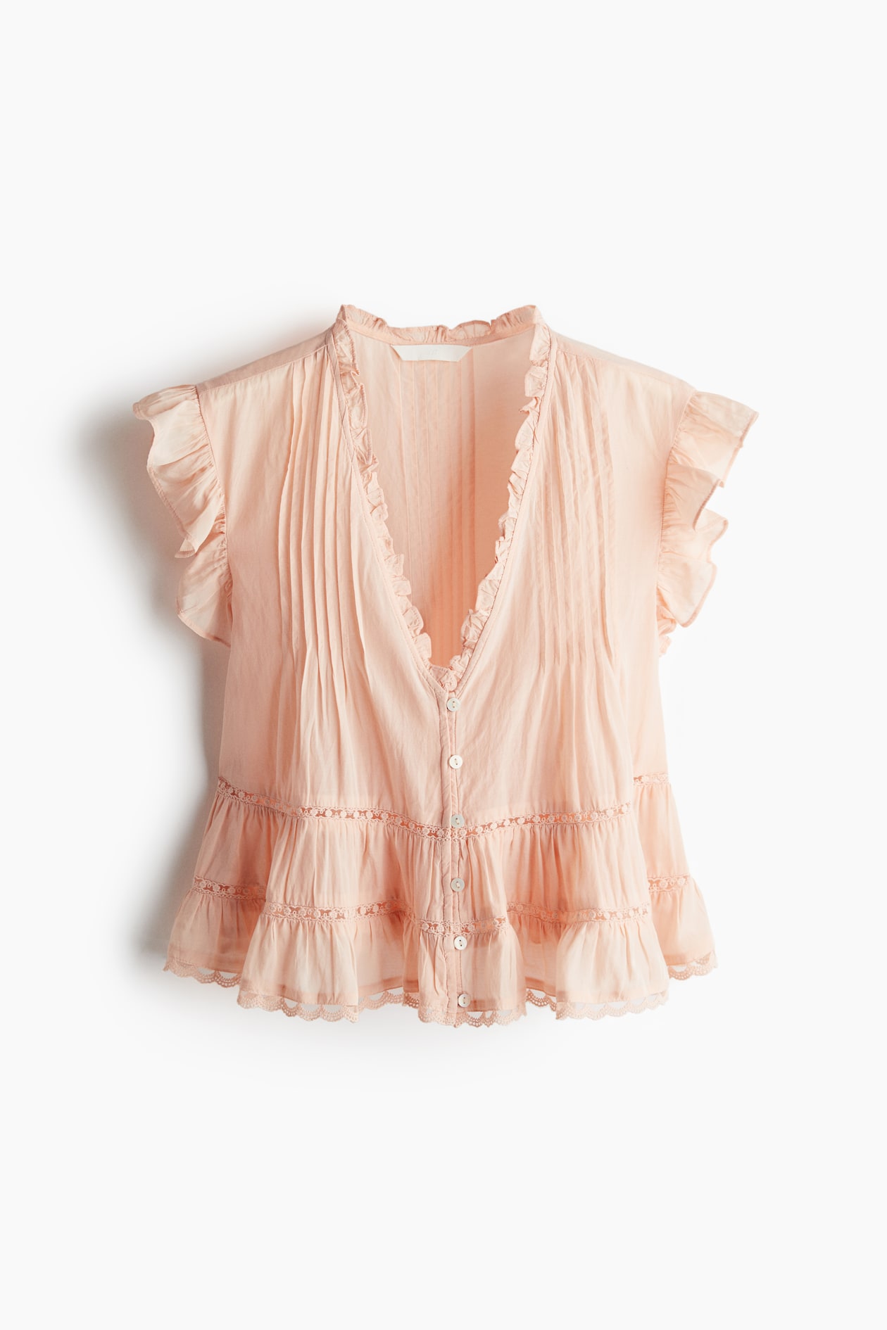 Blouse with Pintucks - Peach pink - Ladies | H&M US
