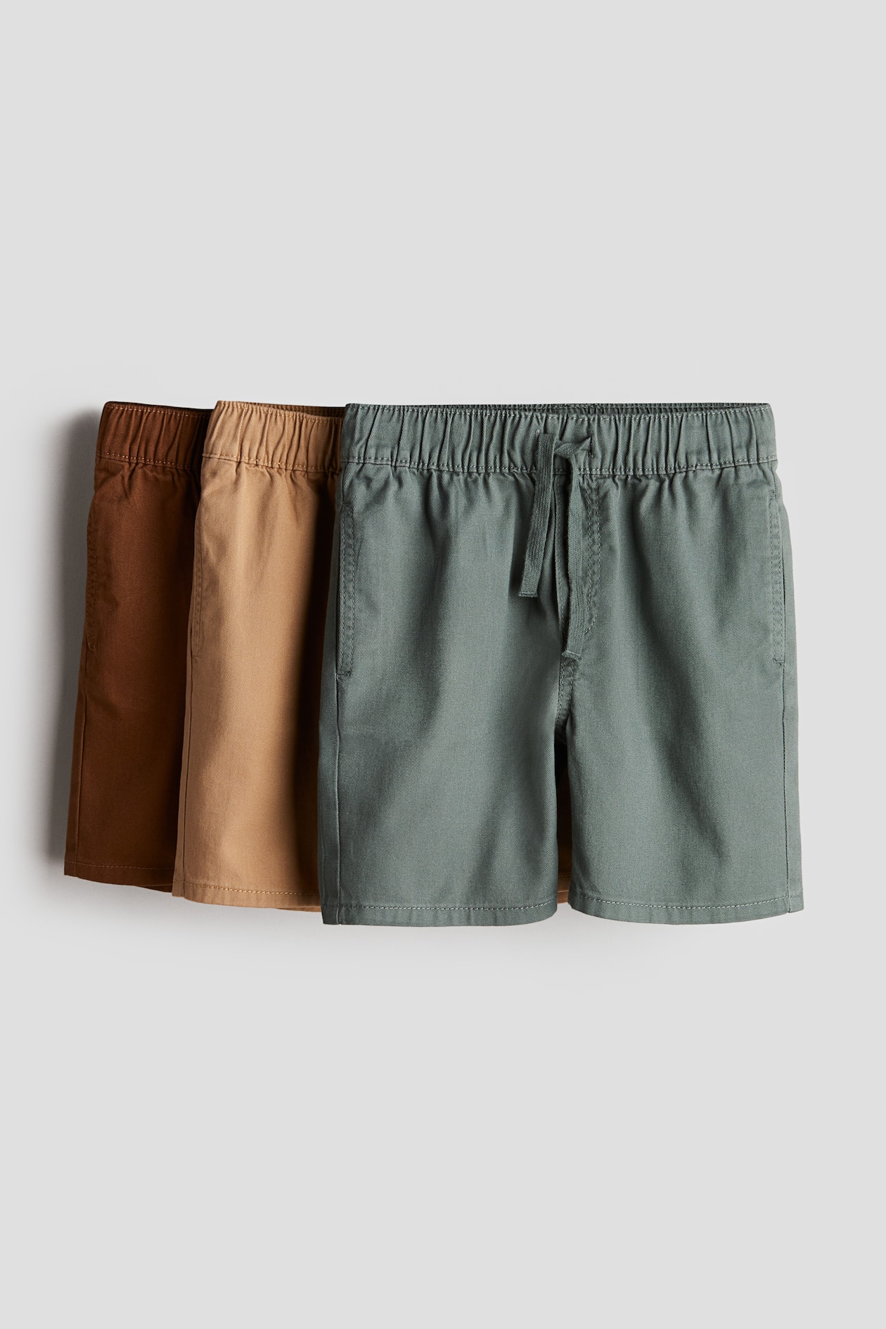 Brown/beige/dark green 3-pack Shorts for kids | H&M US