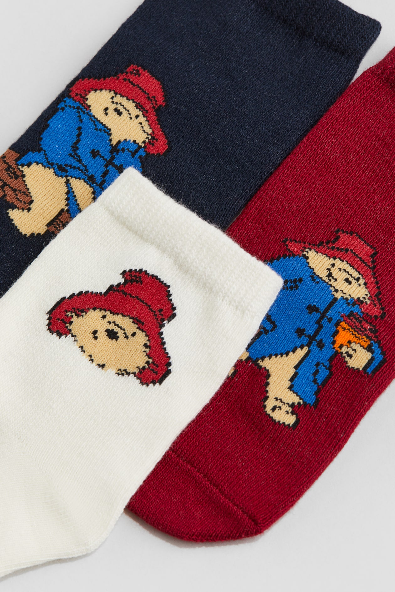 3-pack Motif-detail Socks - Dark red/Paddington Bear - Kids | H&M US
