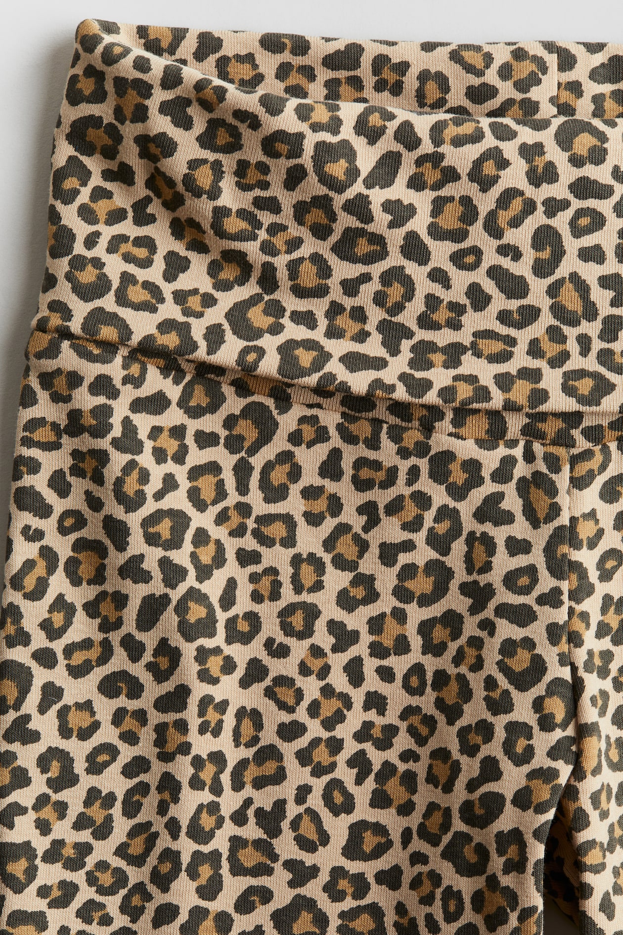 Flared Foldover-Waist Leggings - Beige/leopard print - Kids | H&M US