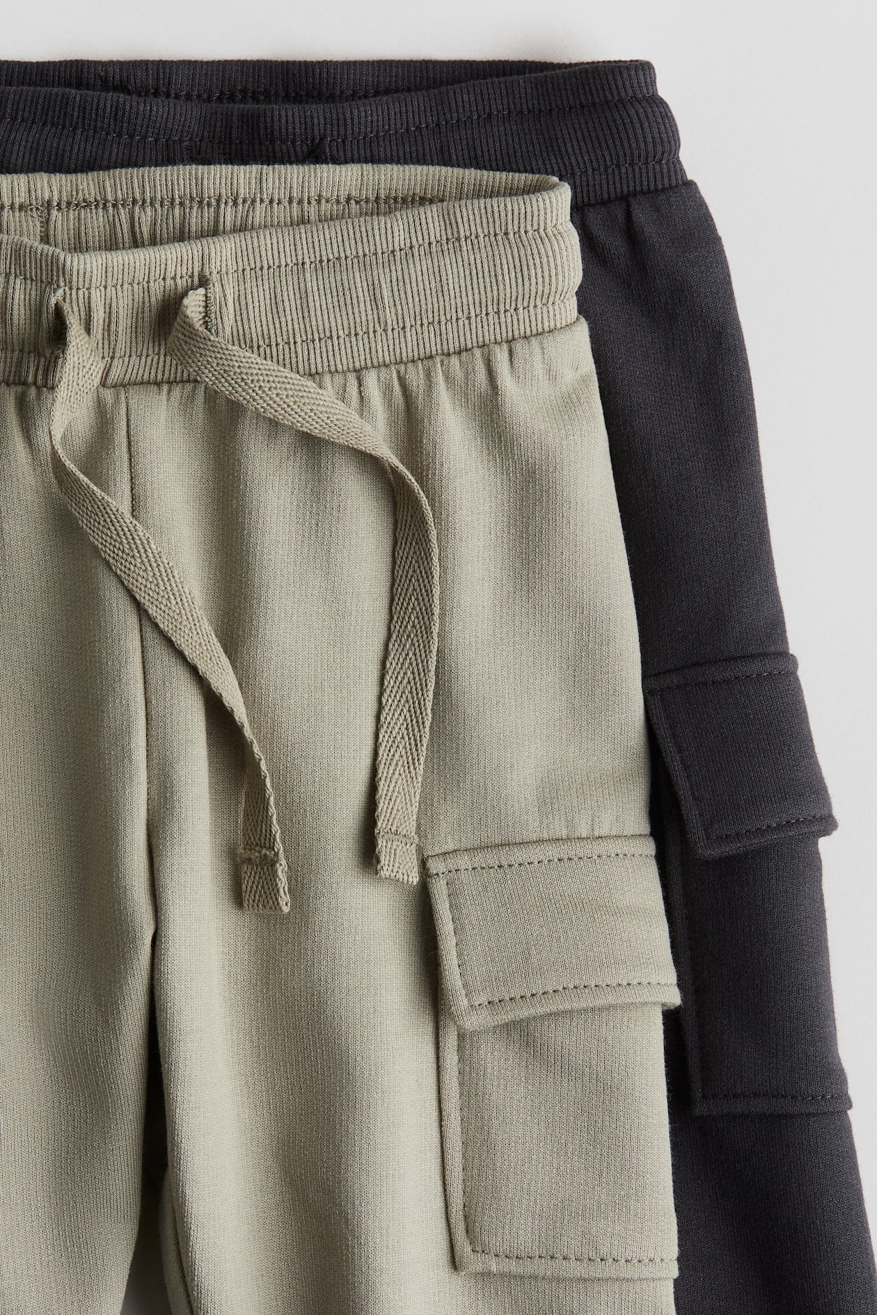 Light khaki green/Dark grey 2-pack Cargo Joggers for kids | H&M US