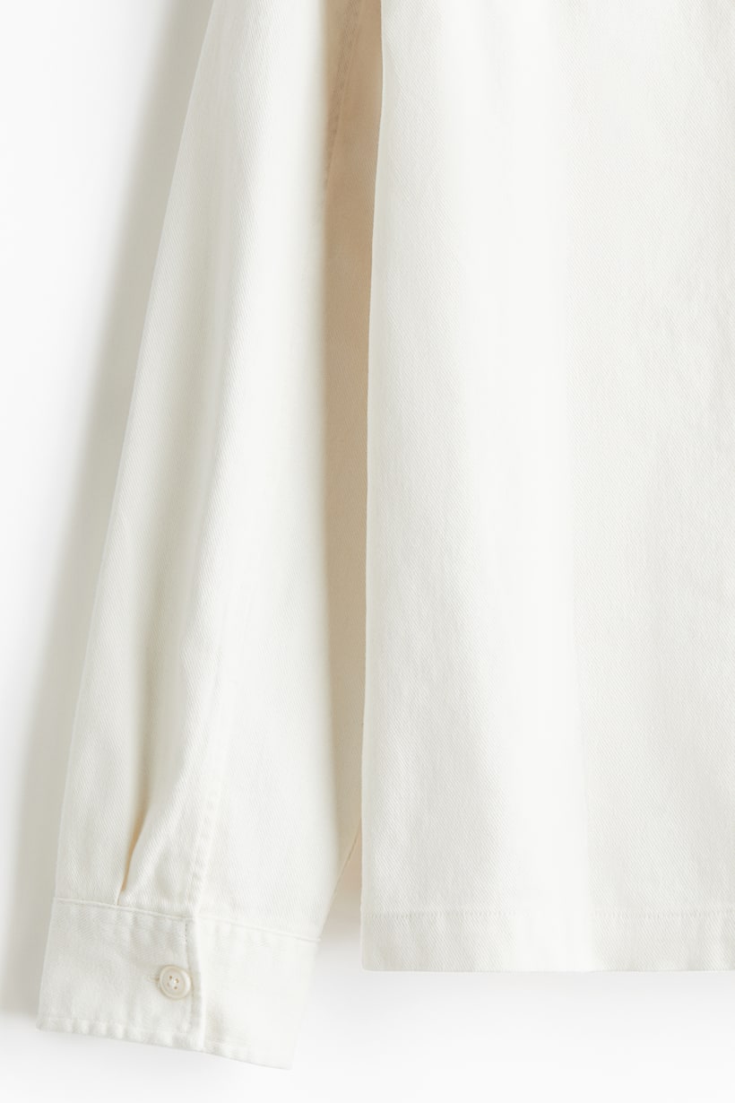 Regular-Fit Cotton Twill Overshirt - White - Men | H&M US