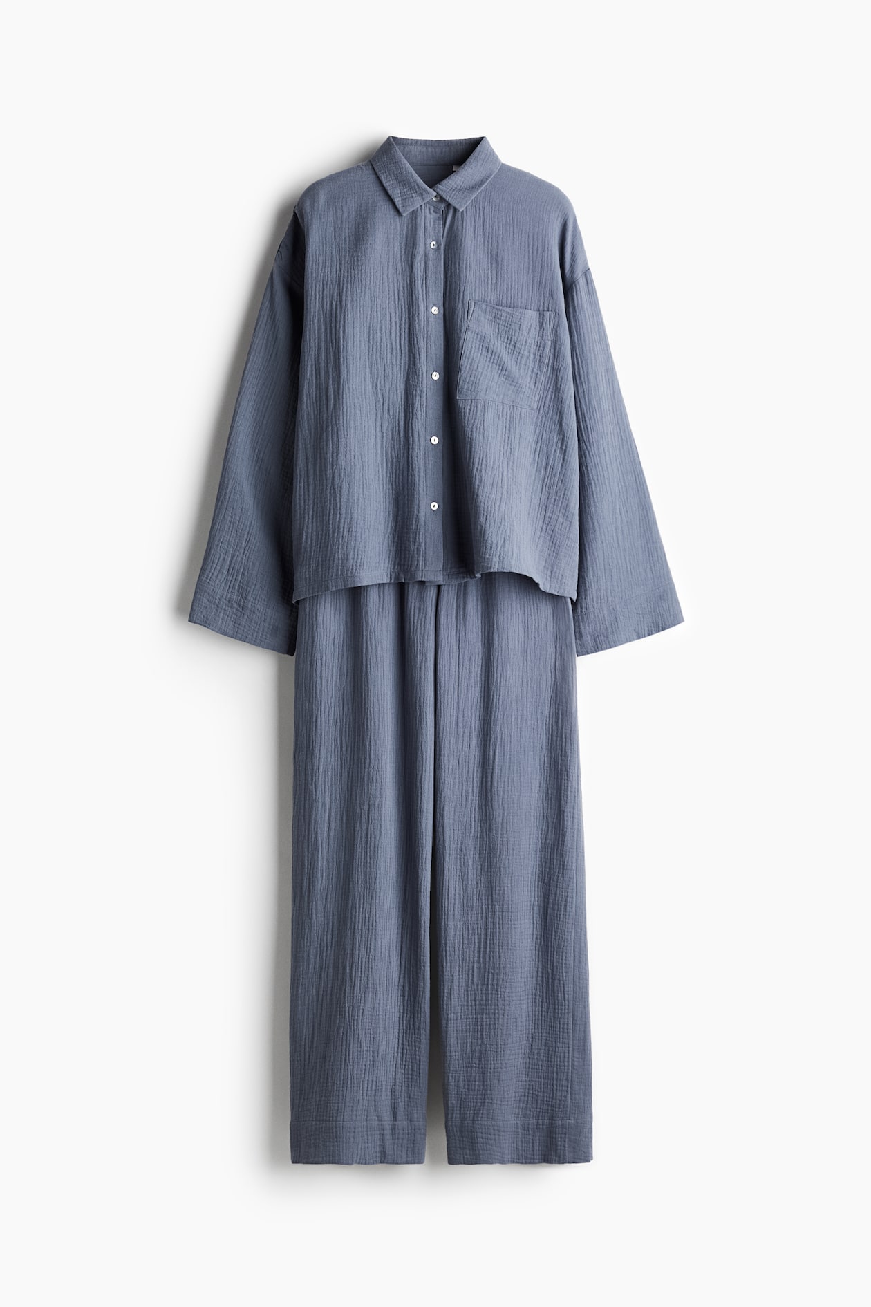 Cotton Muslin Pajamas - Pigeon blue - Ladies | H&M US