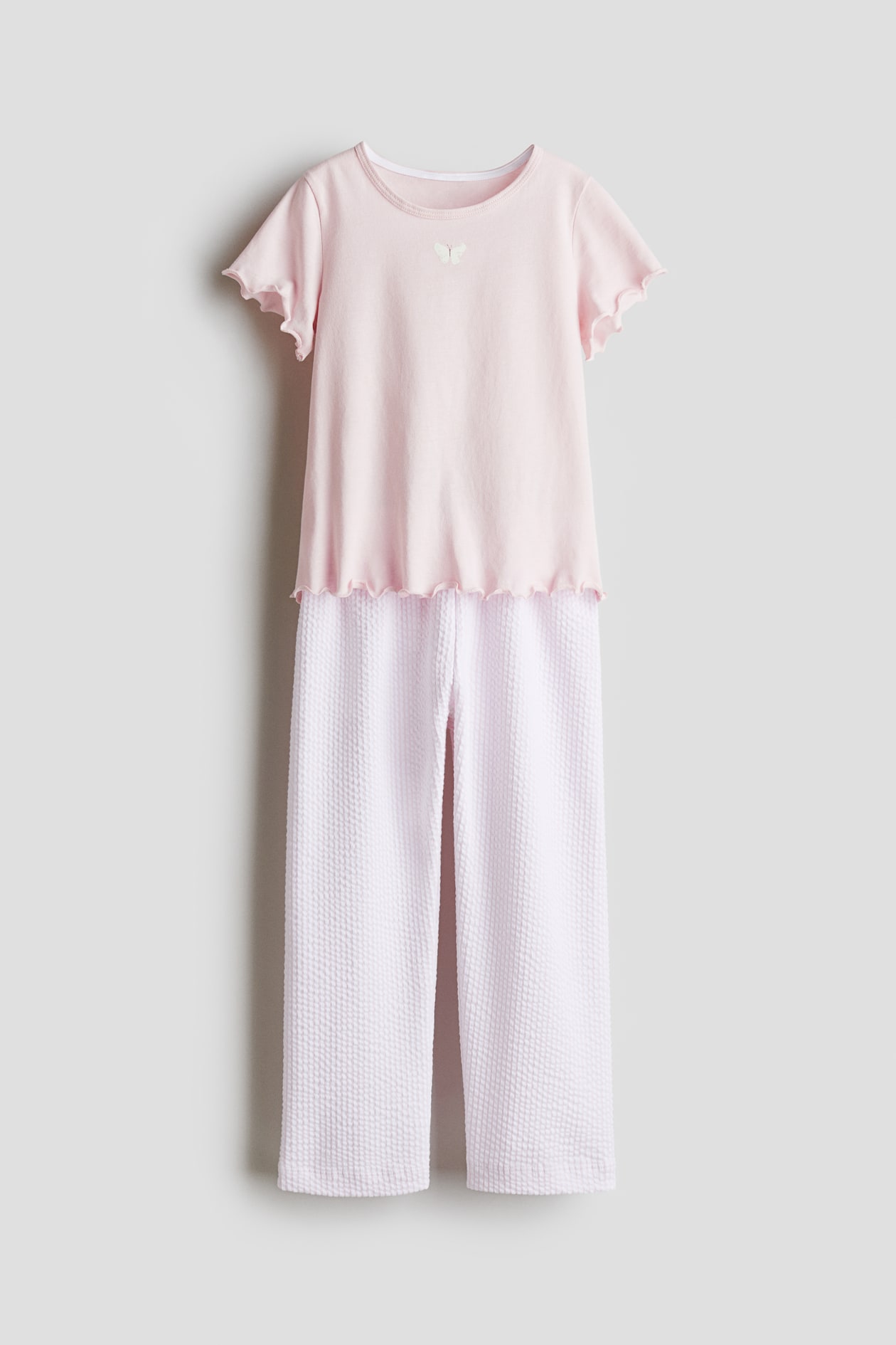 Jersey pyjamas - Light pink/Striped - Kids | H&M IN